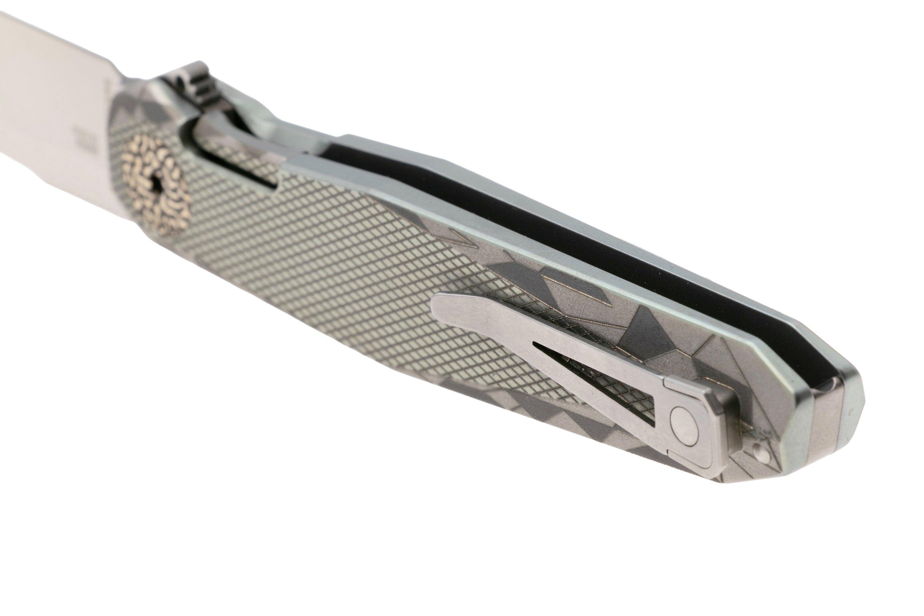 CRKT Facet K254TM390 Satin M390, Viral Titanium, pocket knife, Ken ...