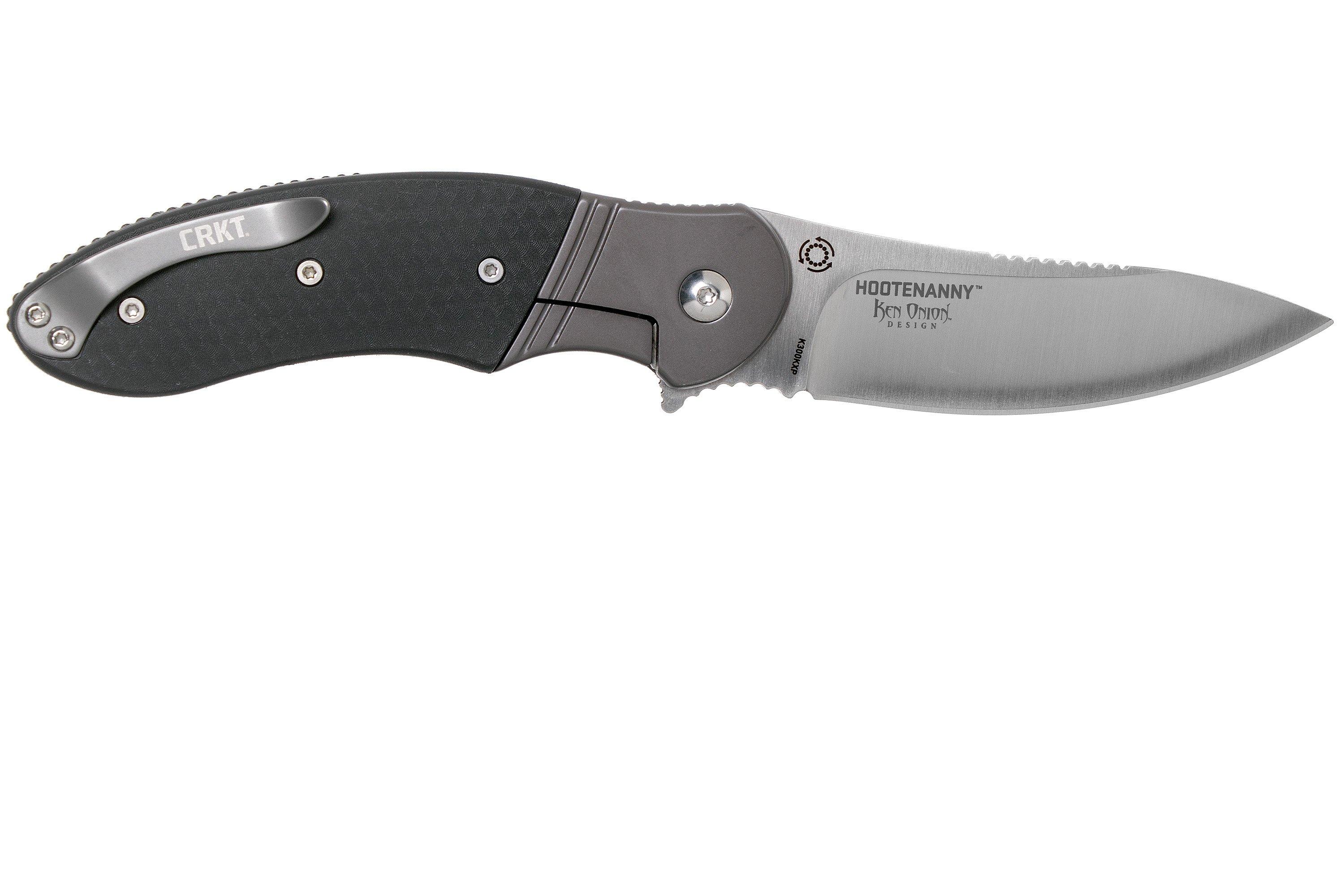 CRKT Hootenanny K300KXP Black Silver pocket knife, Ken Onion design ...
