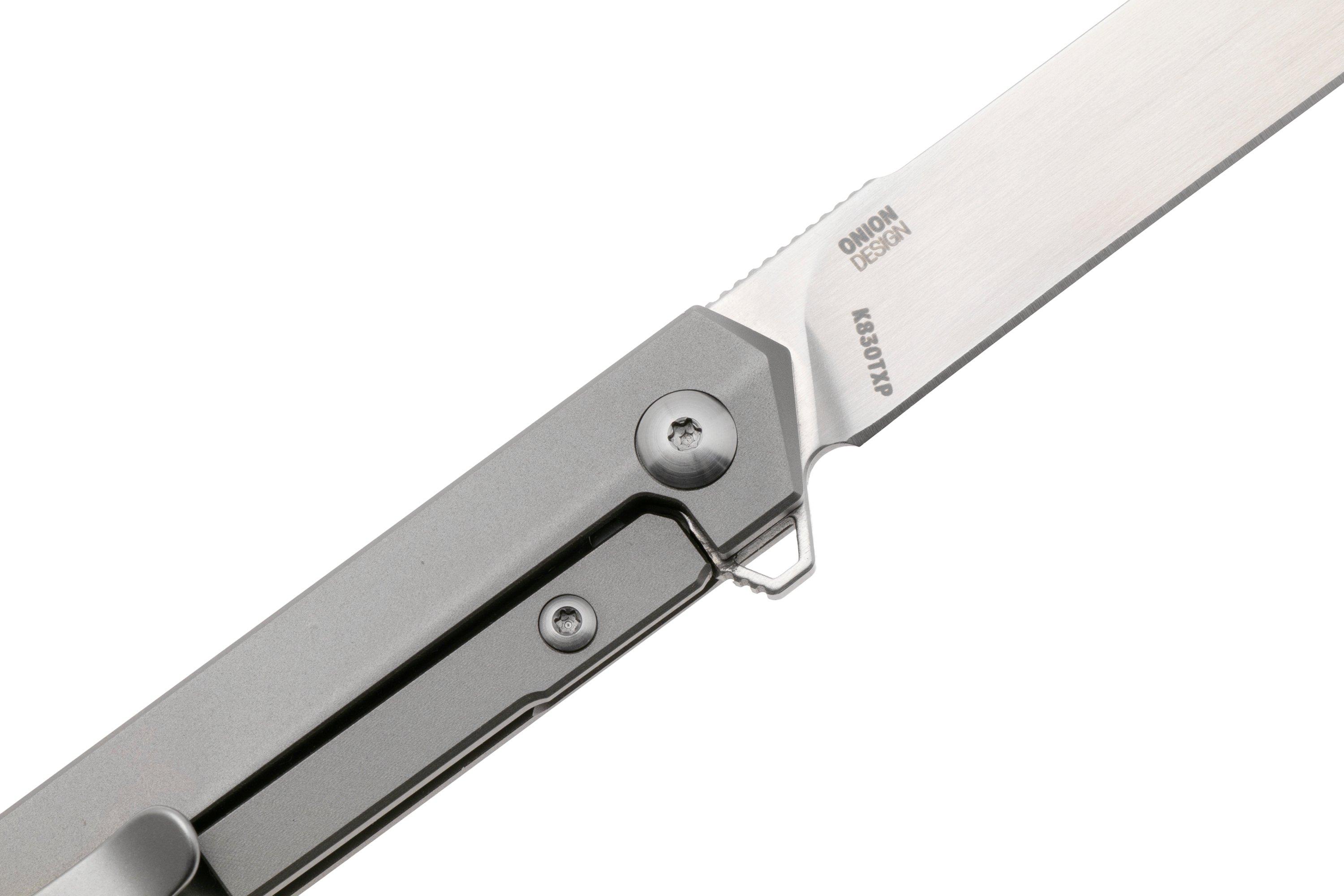 CRKT Stylus K830TXP, Satin S35VN, Grey Titanium pocket knife, Ken Onion ...
