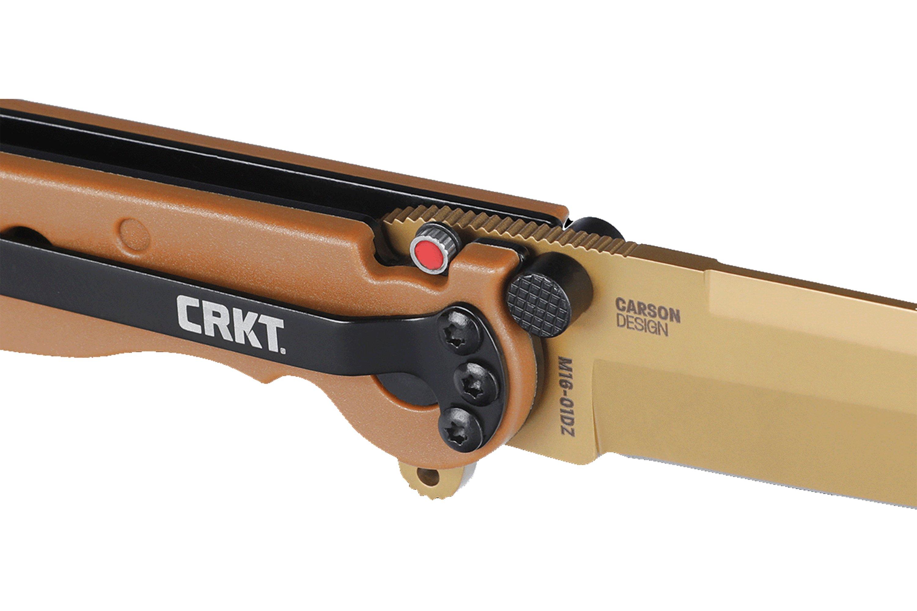 CRKT M16 Spear Point M16-01DZ, Desert Tan GRN pocket knife, Kit Carson ...