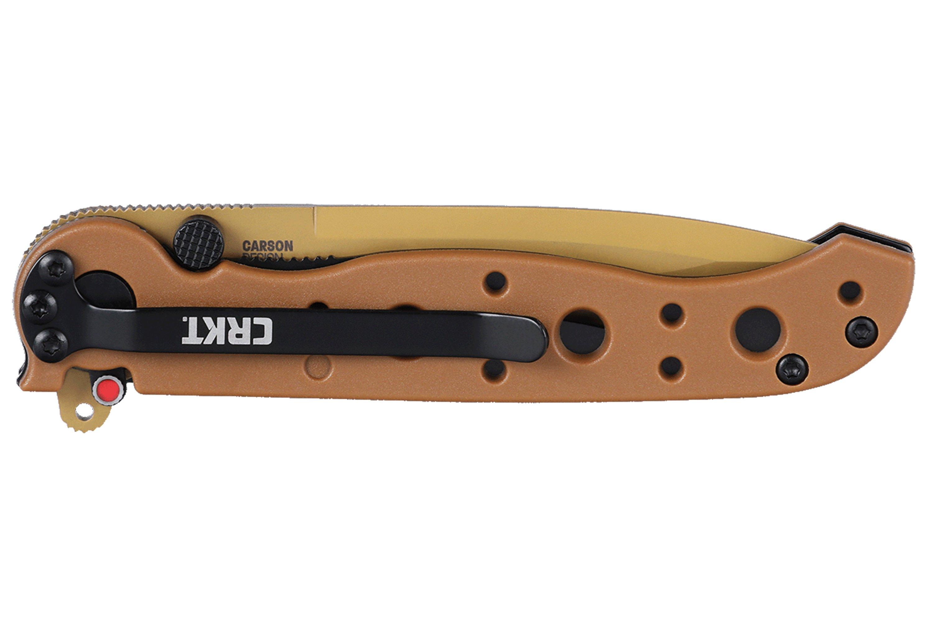 CRKT M16 Spear Point M16-01DZ, Desert Tan GRN pocket knife, Kit Carson ...