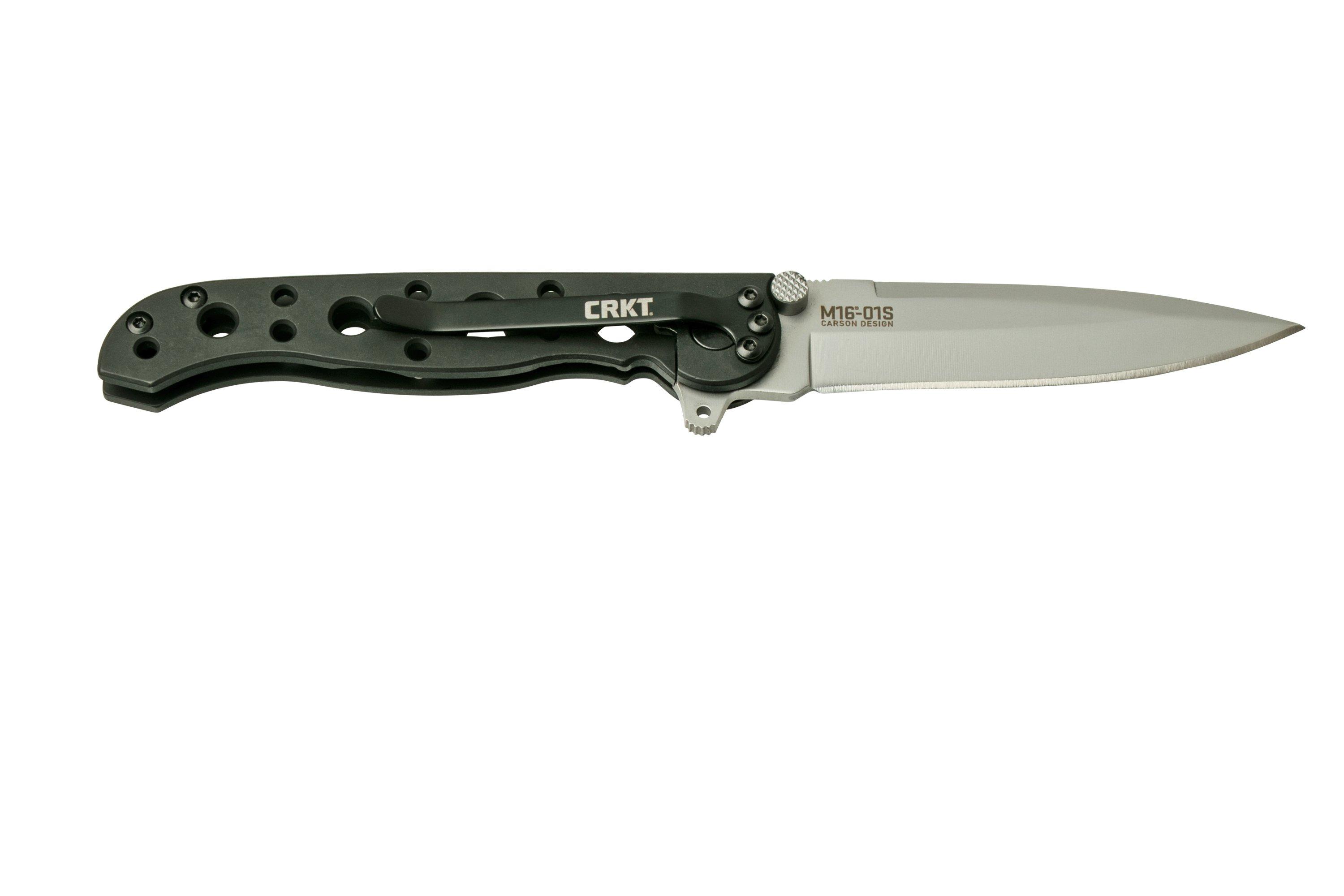 CRKT M16, Spear Point, Bead Blasted M16-01S pocket knife ...