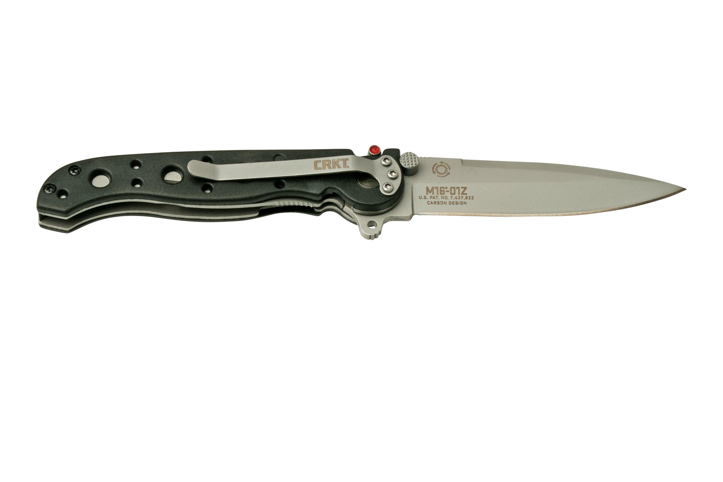 CRKT M16, Spear Point Beadblasted, Black M16-01Z pocket knife ...