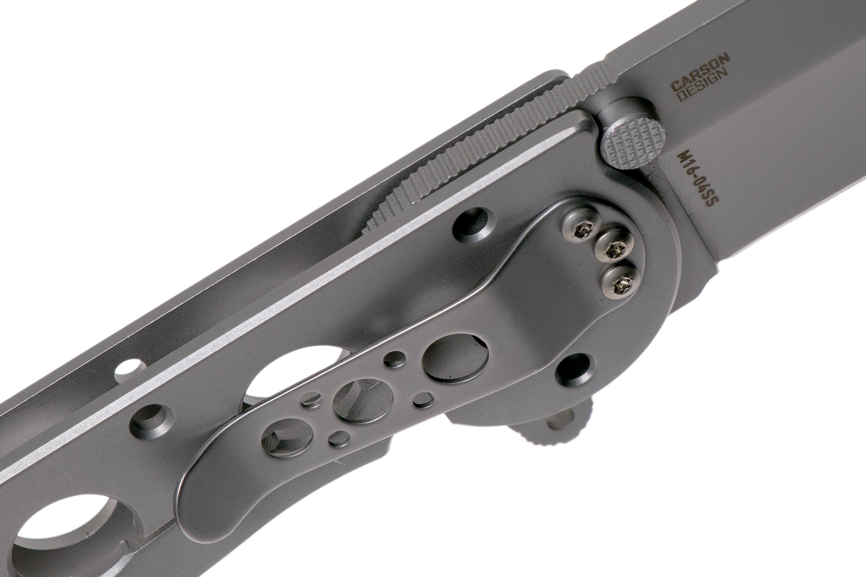 CRKT M16-04SS Silver pocket knife, Kit Carson design | Advantageously ...