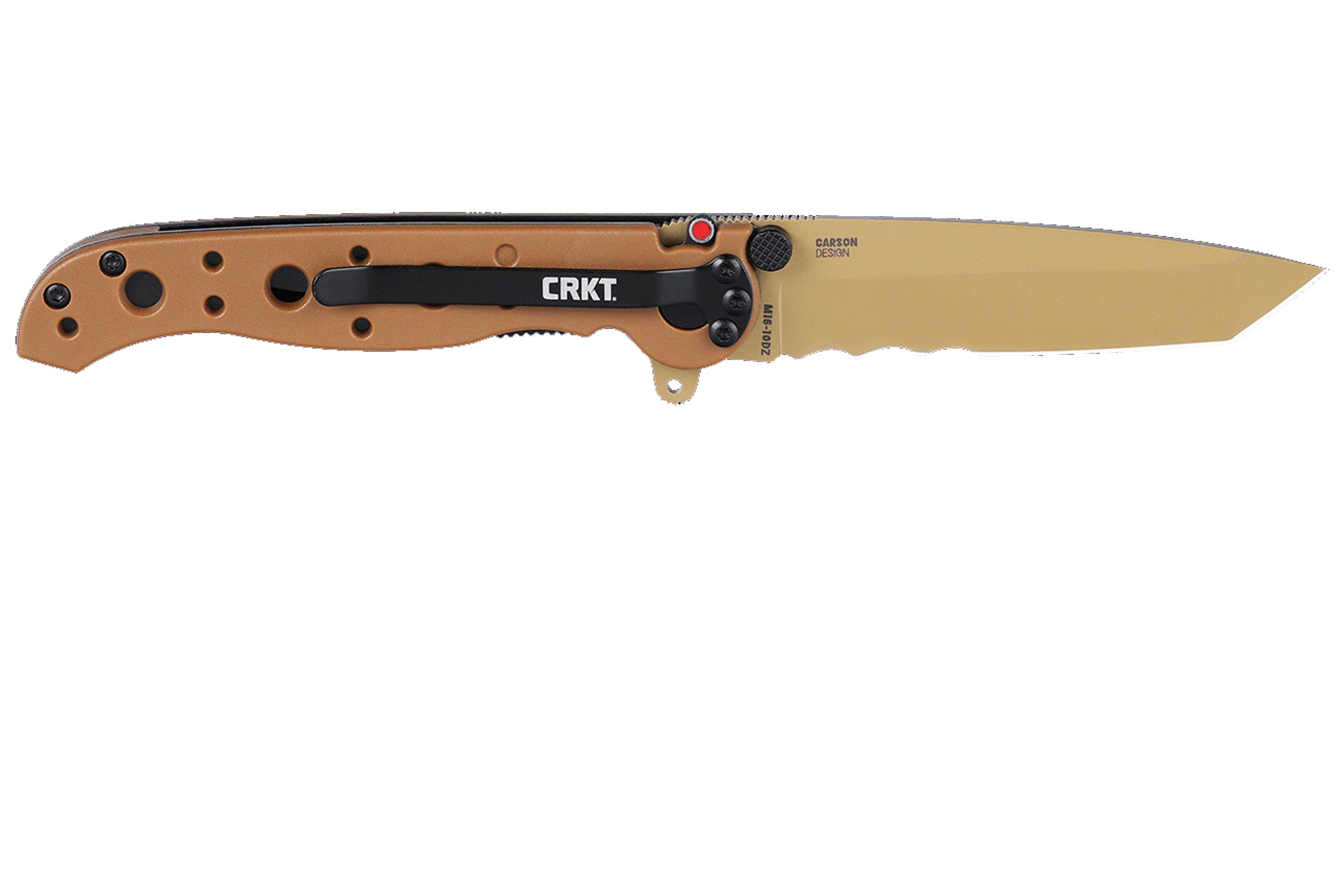 CRKT M16 Tanto, Veff Serrations M16-10DZ Desert Tan GRN pocket knife ...