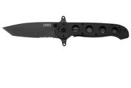 CRKT M16 14SF Black Aluminum Triple Point Serrations Pocket Knife