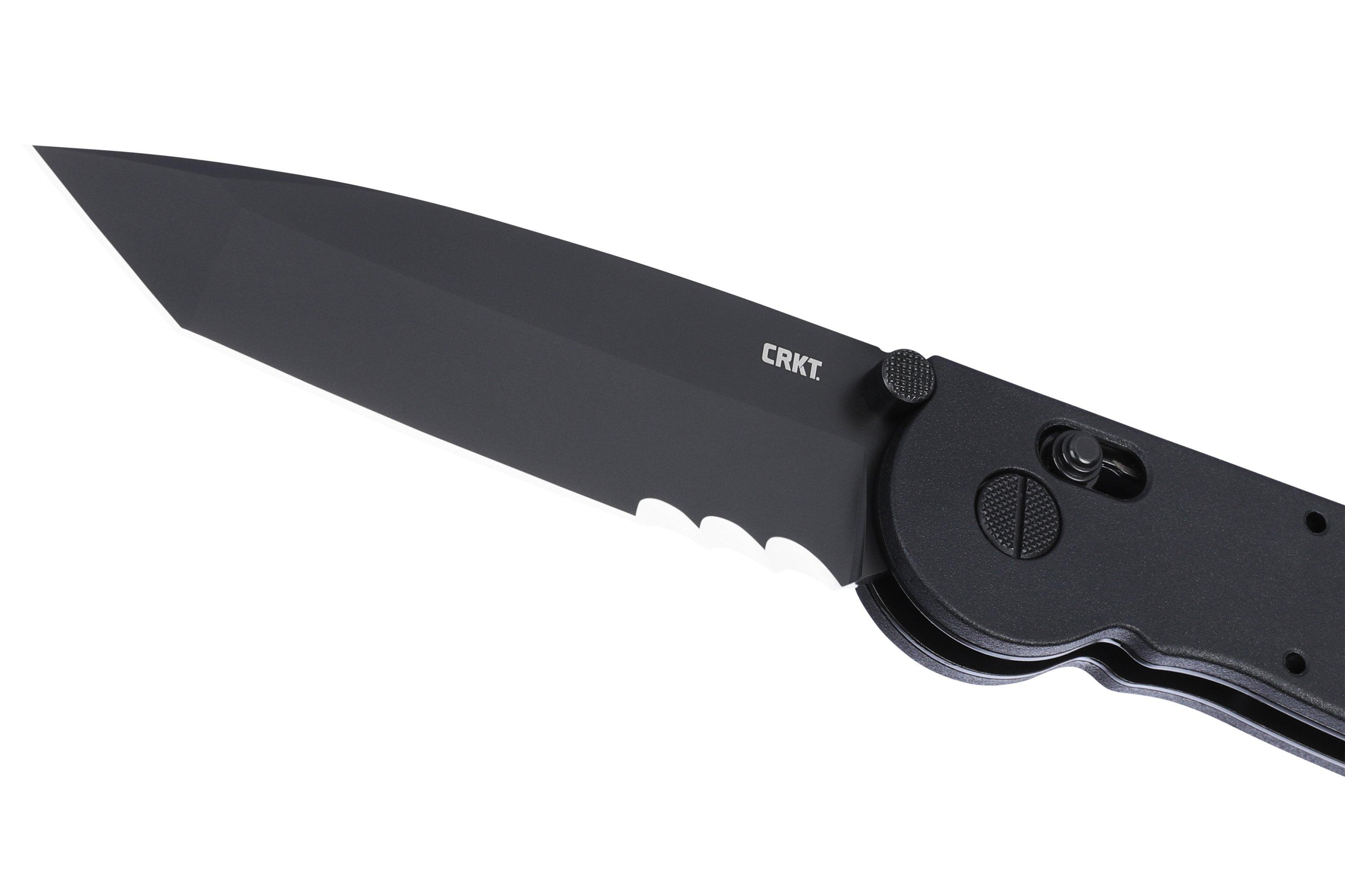 CRKT M16 Crossbar Lock Tanto Veff Serrations M16-14XK Black EDP D2 ...