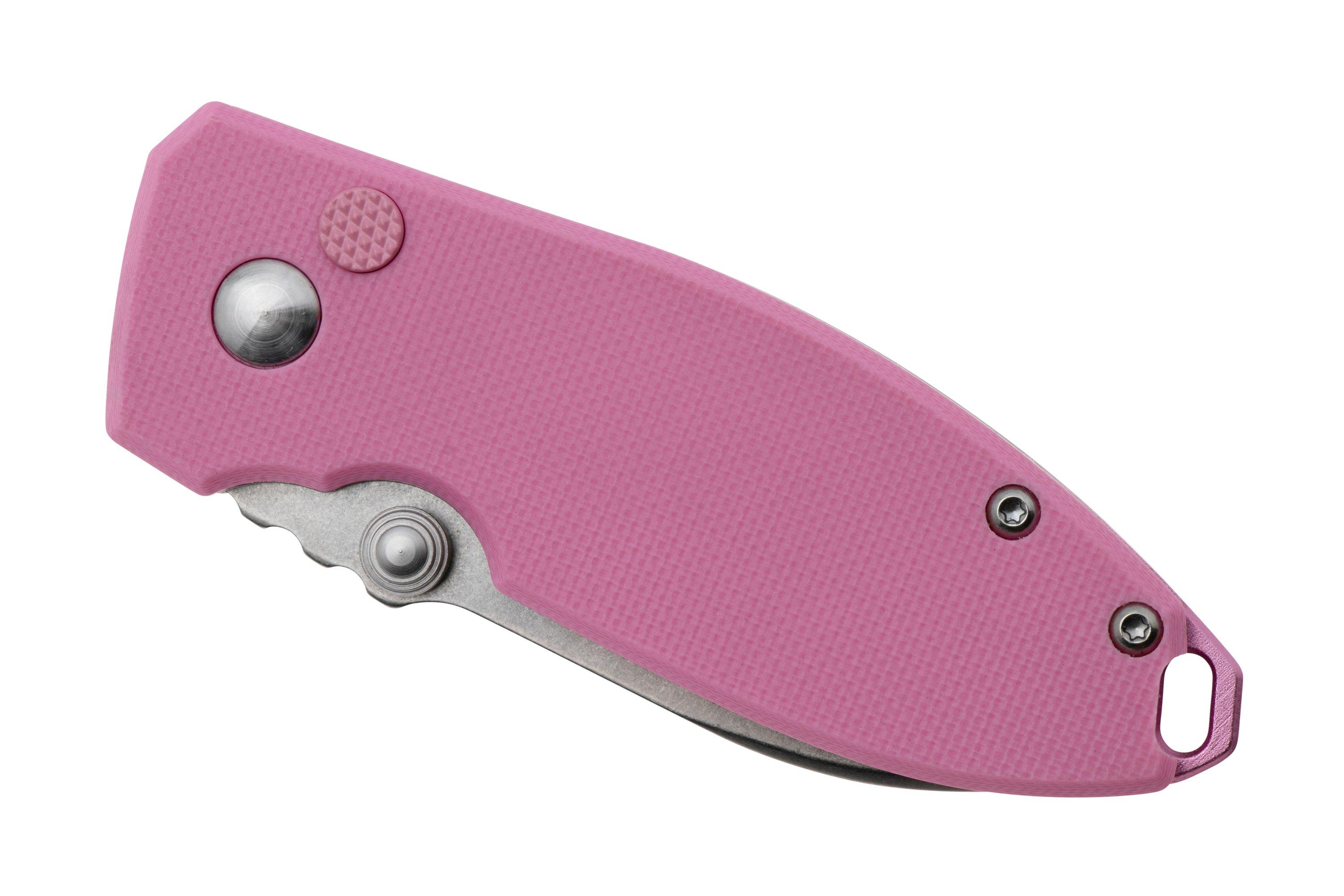 CRKT Squid Button Lock 2474P Stonewashed 14C28N, Rose Quartz G10 ...