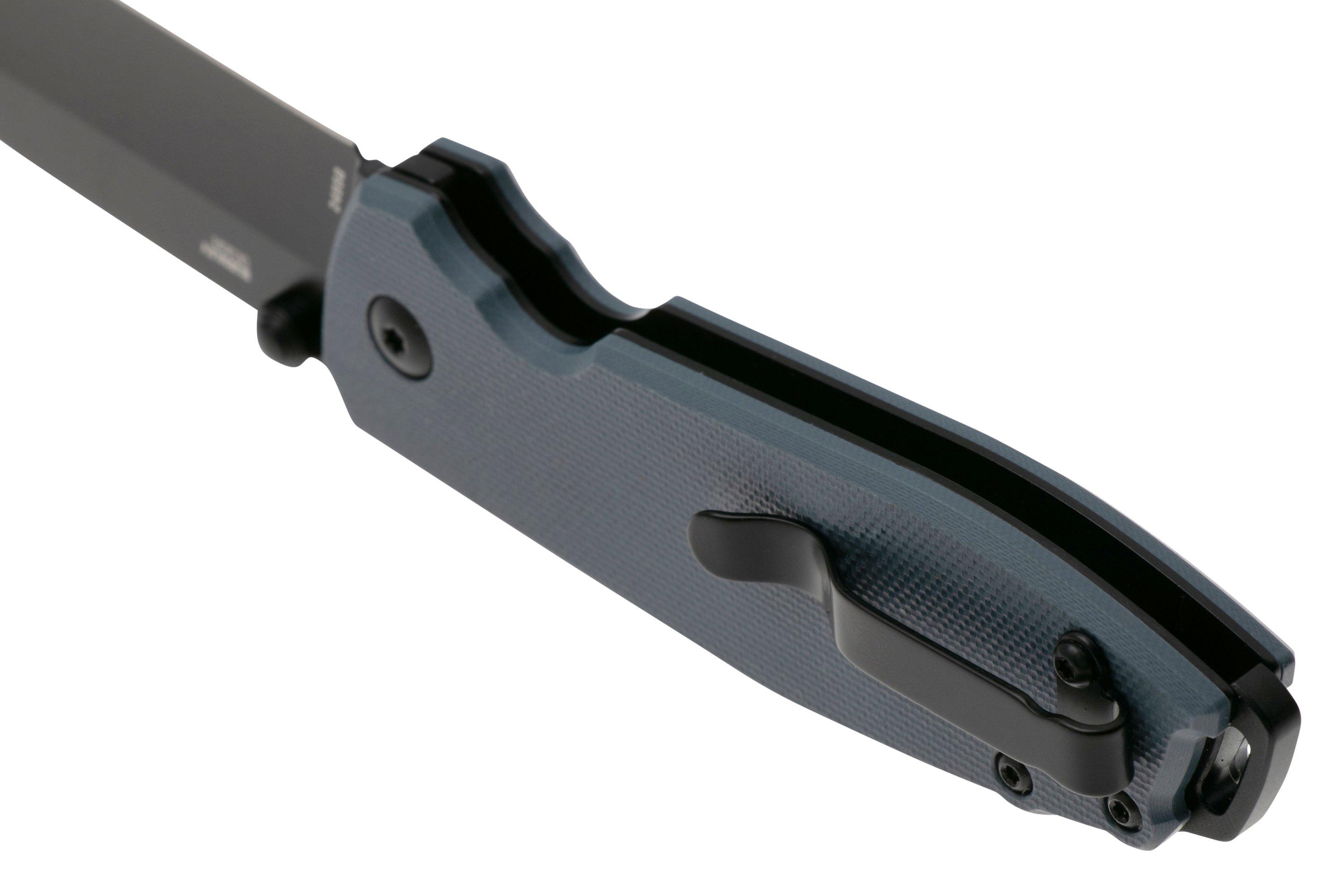 CRKT Squid XM Button Lock 2495G Black Oxide D2, Gray G10, pocket knife ...