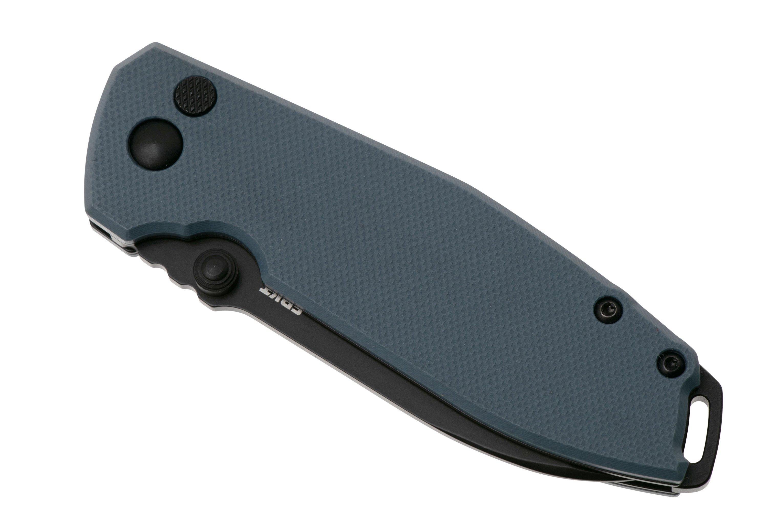 CRKT Squid XM Button Lock 2495G Black Oxide D2, Gray G10, pocket knife ...