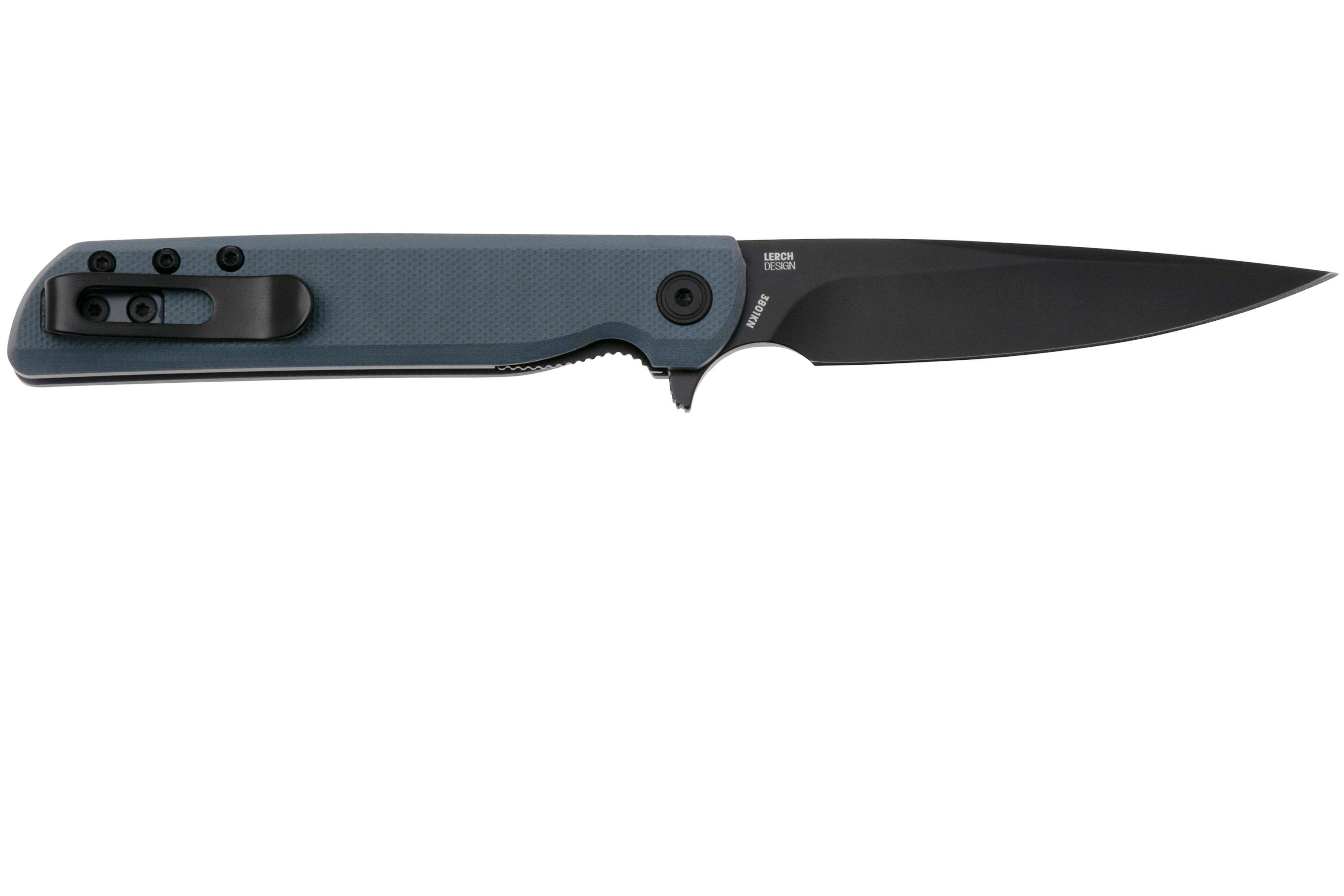 CRKT LCK+ Drop Point 3801KN Black Oxide 14C28N, Gray G10, pocket knife ...