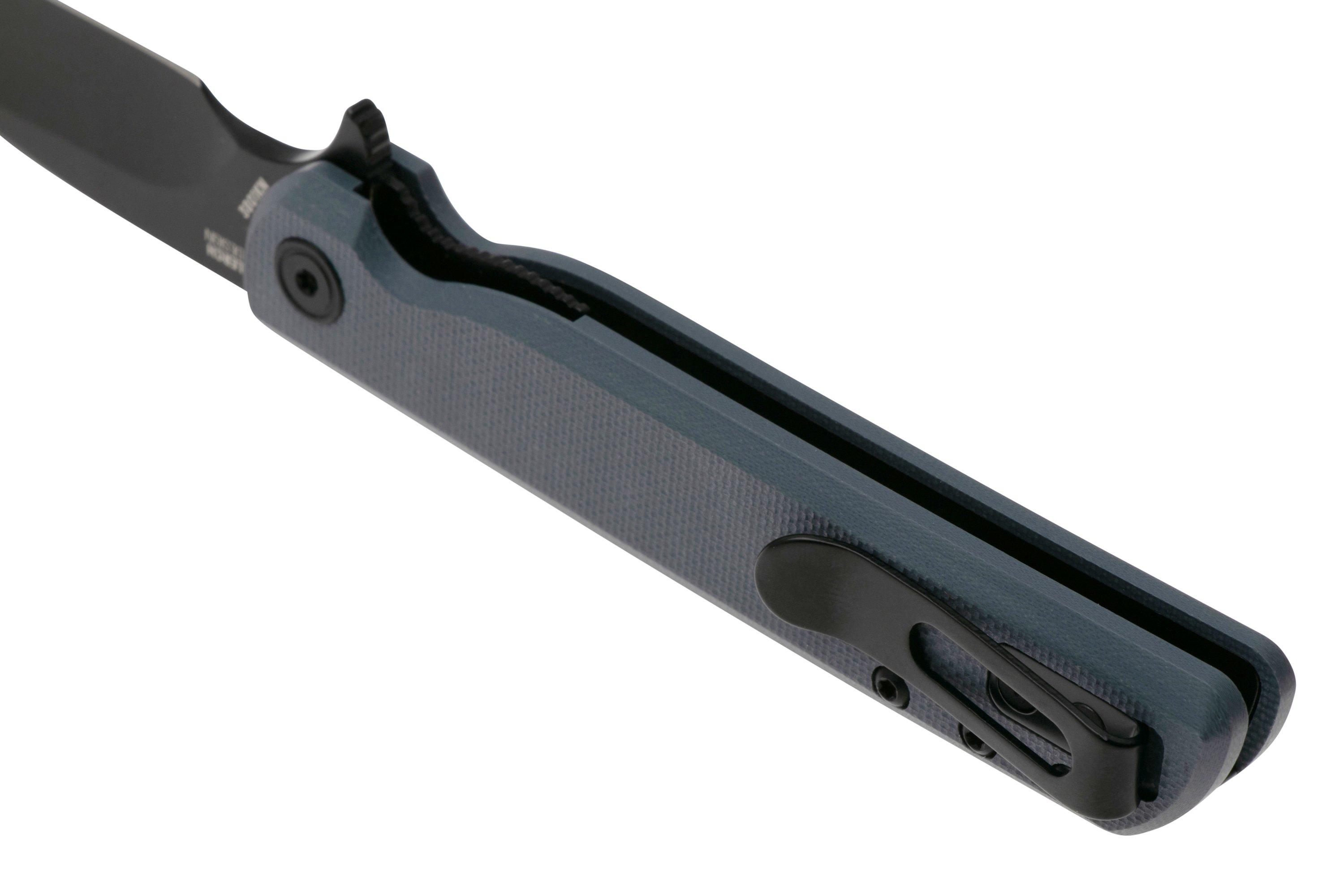 CRKT LCK+ Drop Point 3801KN Black Oxide 14C28N, Gray G10, couteau de ...