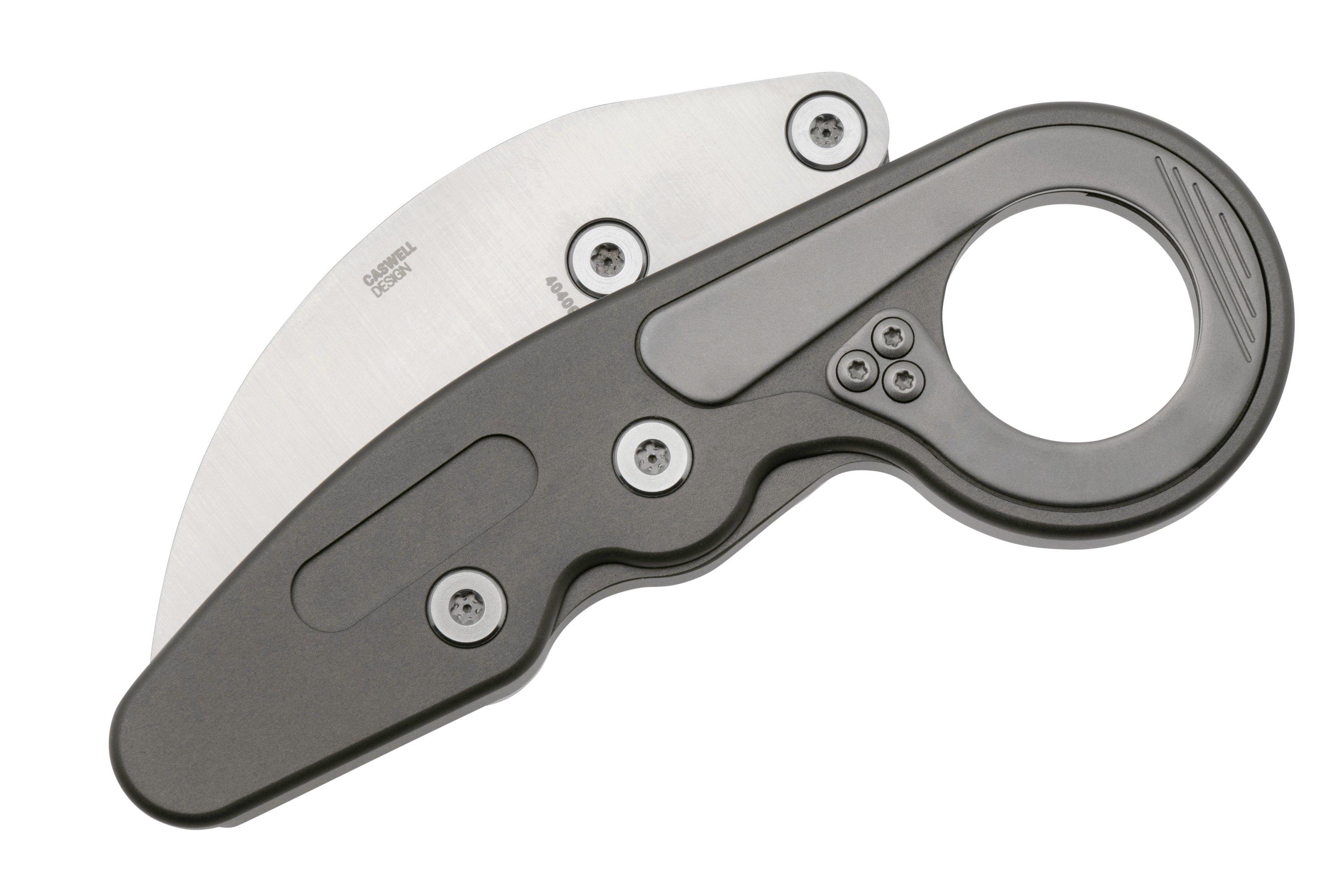 CRKT Provoke 4040G Satin D2, Gray Aluminum, Kinematic Karambit pocket ...