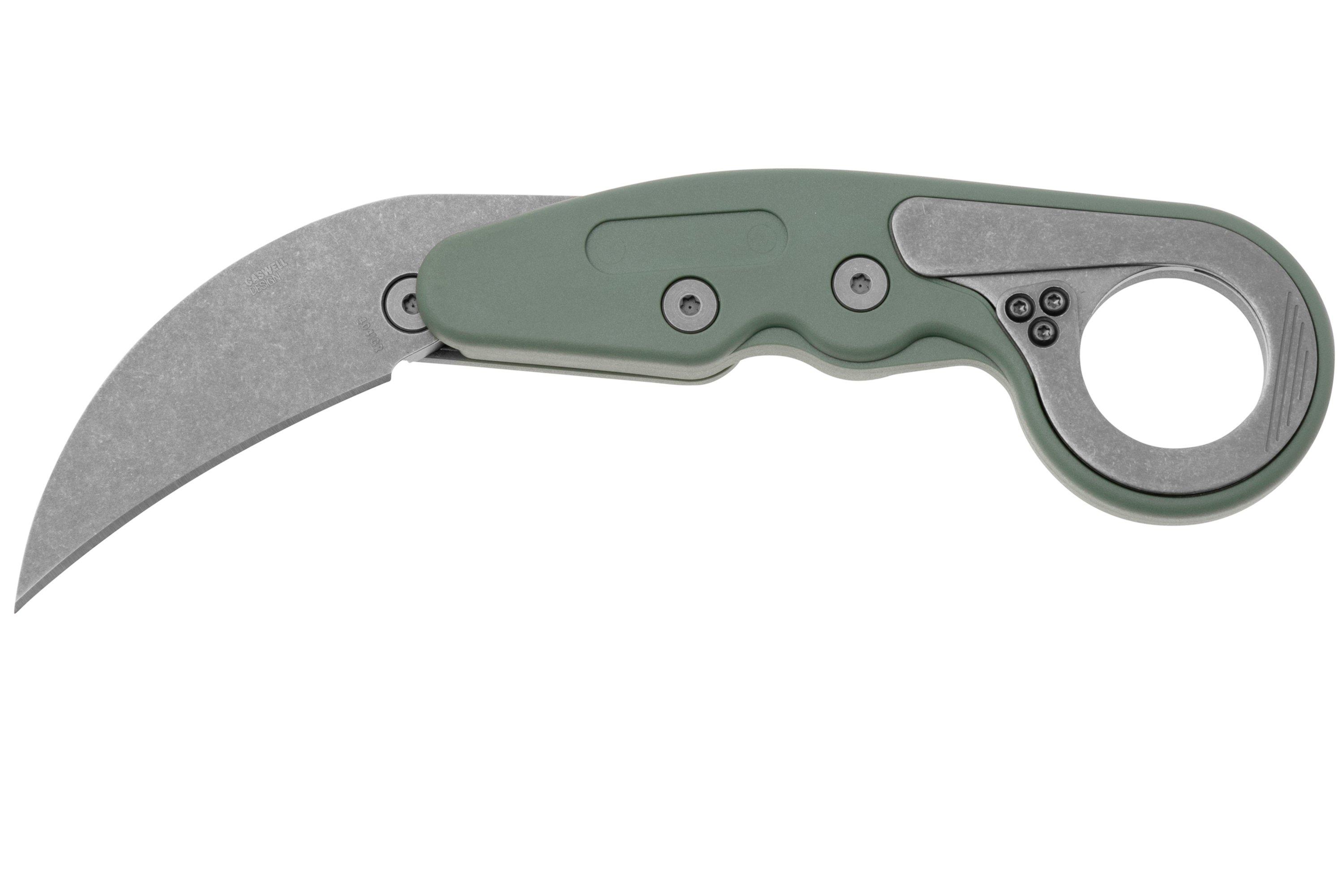 CRKT Provoke 4041GR Stonewashed AUS8, Aqua Green Grivory, Kinematic ...