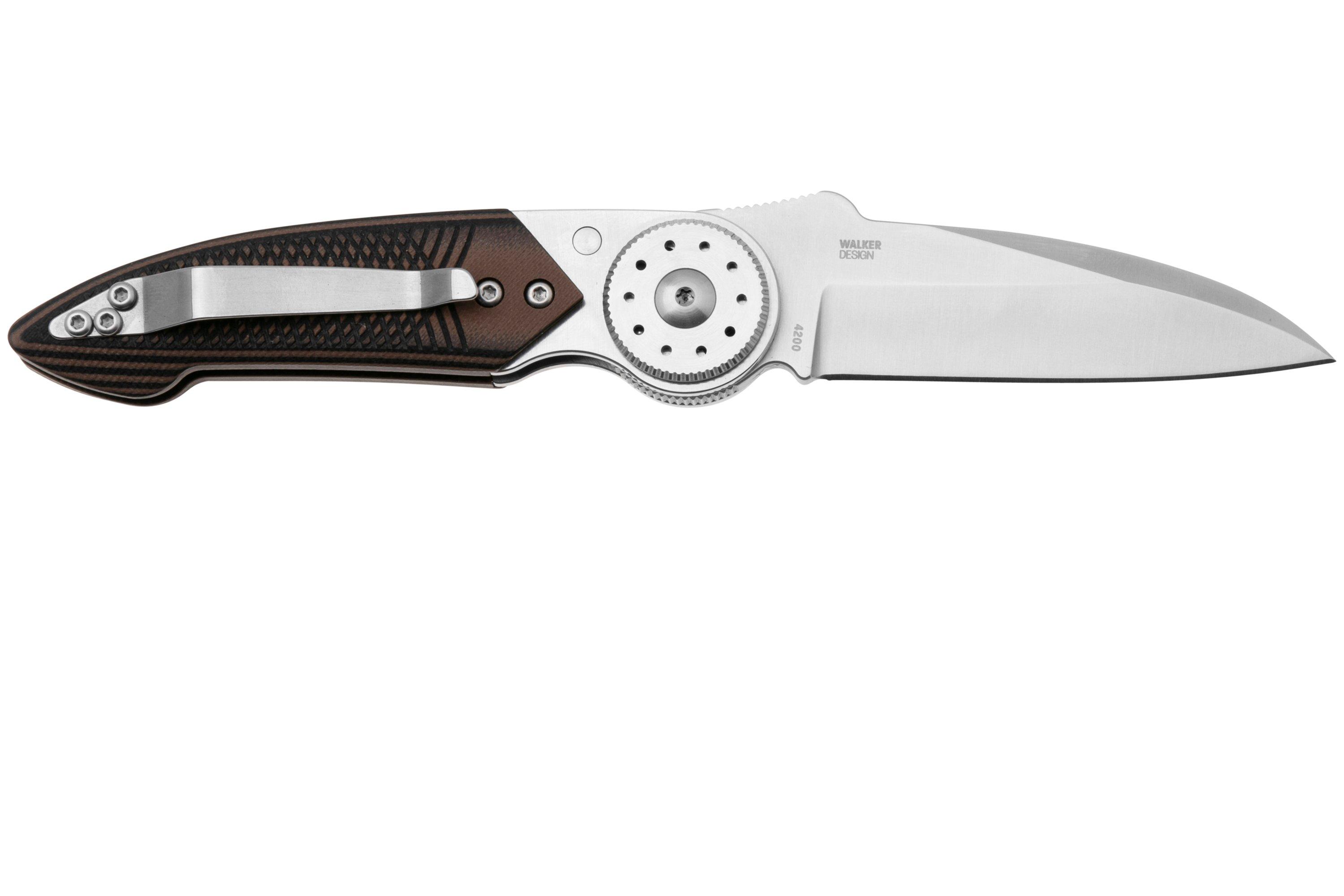 CRKT Walker Blade Lock 4200 Satin 14C28N, Stainless Steel, Black Brown ...