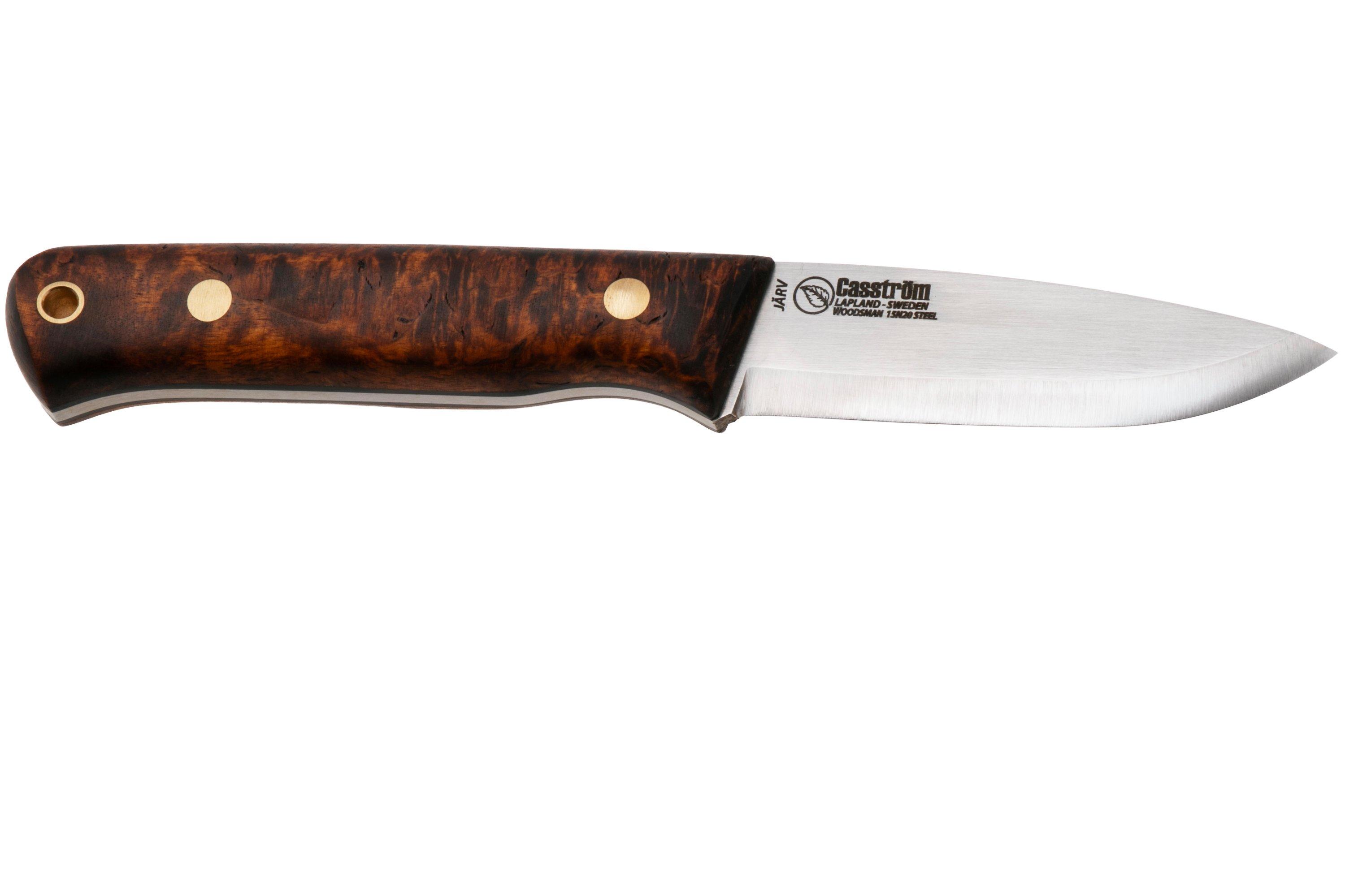 Casström Woodsman Järv 10870, Curly Birch Wood, Bushcraft Messer, Roger ...