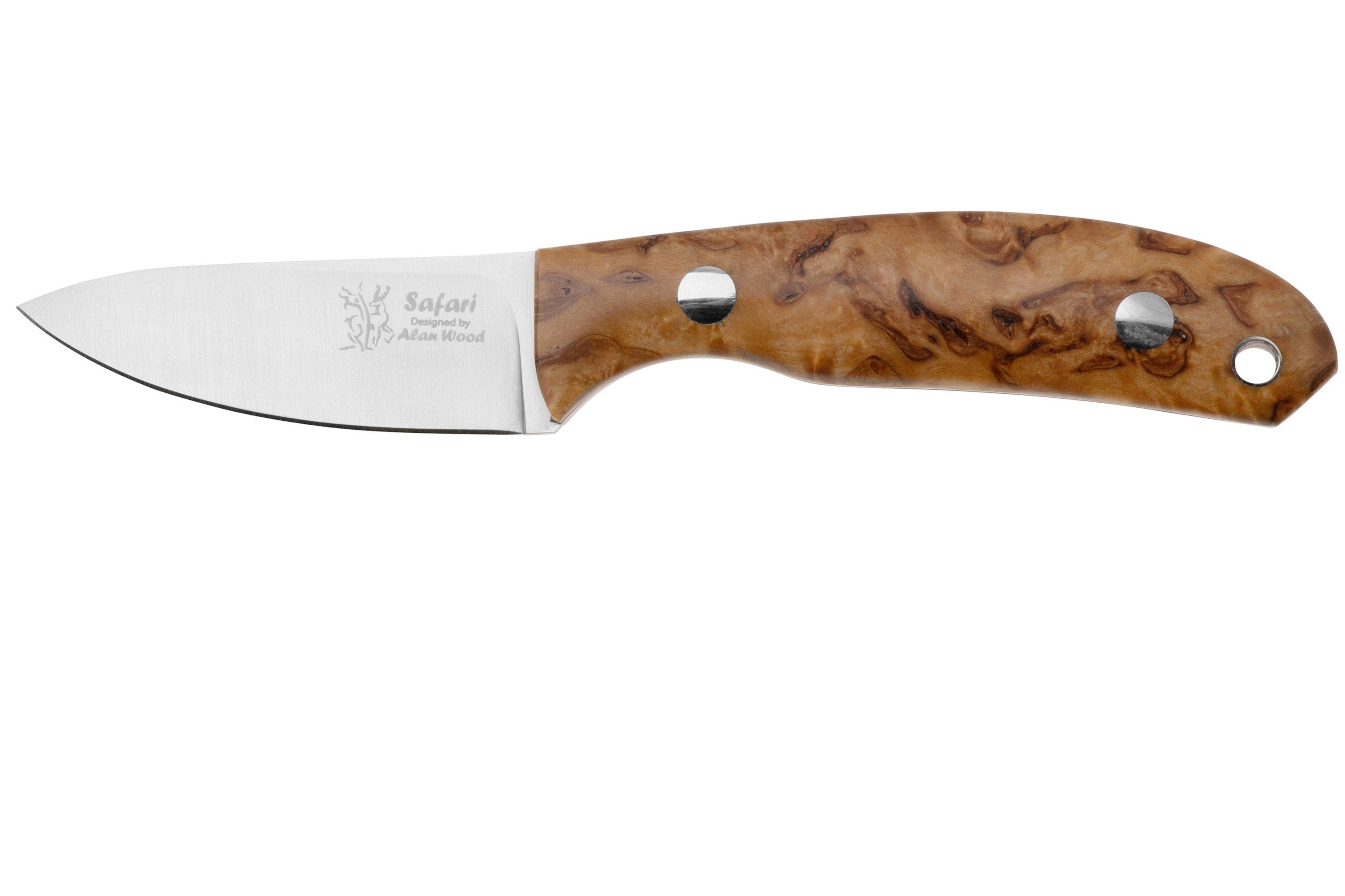 Casström Safari Mini Hunter 11618, Stabilised Curly Birch Kydex, fixed ...