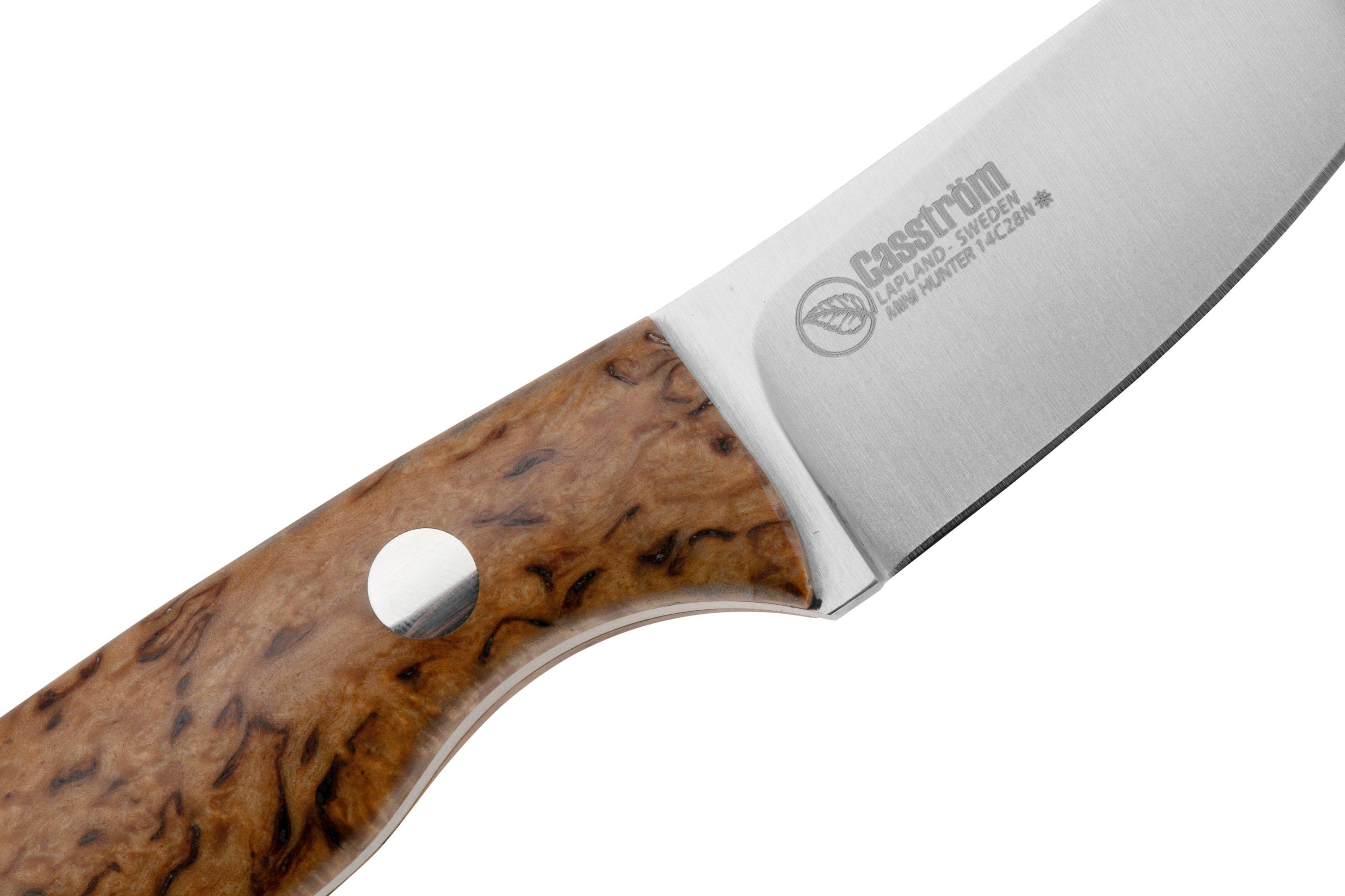 Casström Safari Mini Hunter 11618, Stabilised Curly Birch Kydex, fixed ...
