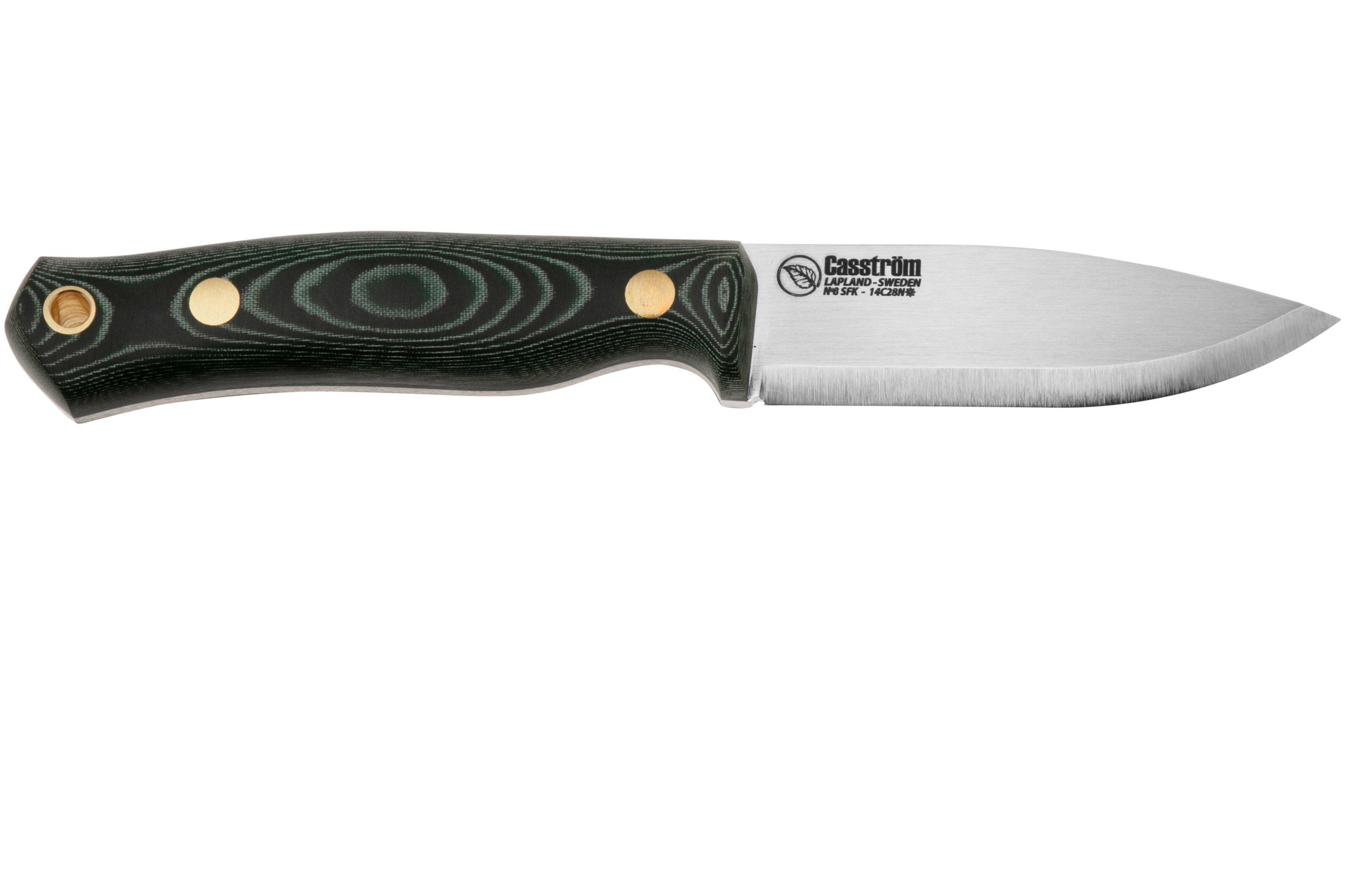 Casström No. 8 SFK 12807 Green Micarta, fixed knife | Advantageously ...
