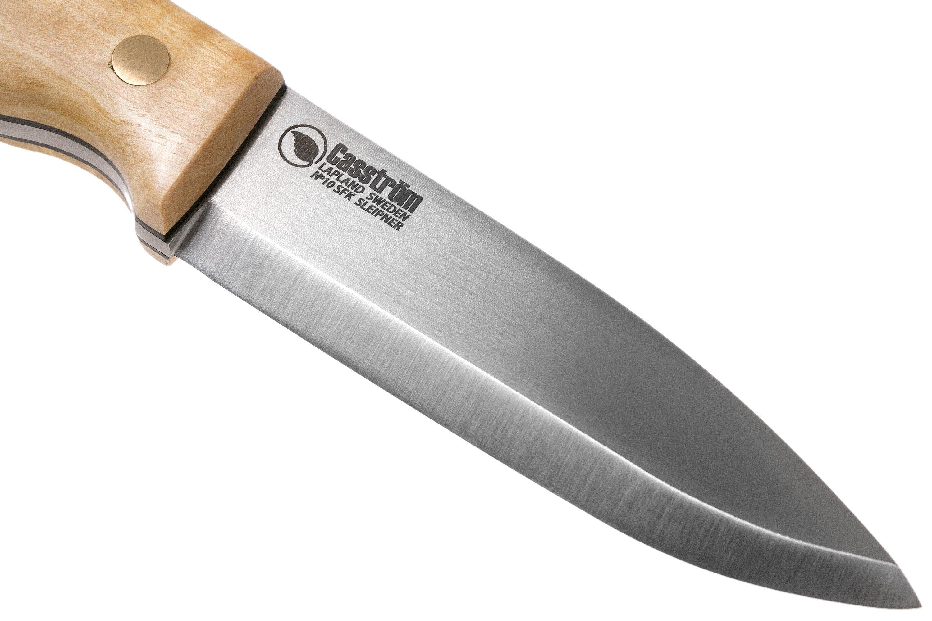 Casström No. 10 Swedish Forest Knife Curly Birch, Sleipner Scandi Grind ...