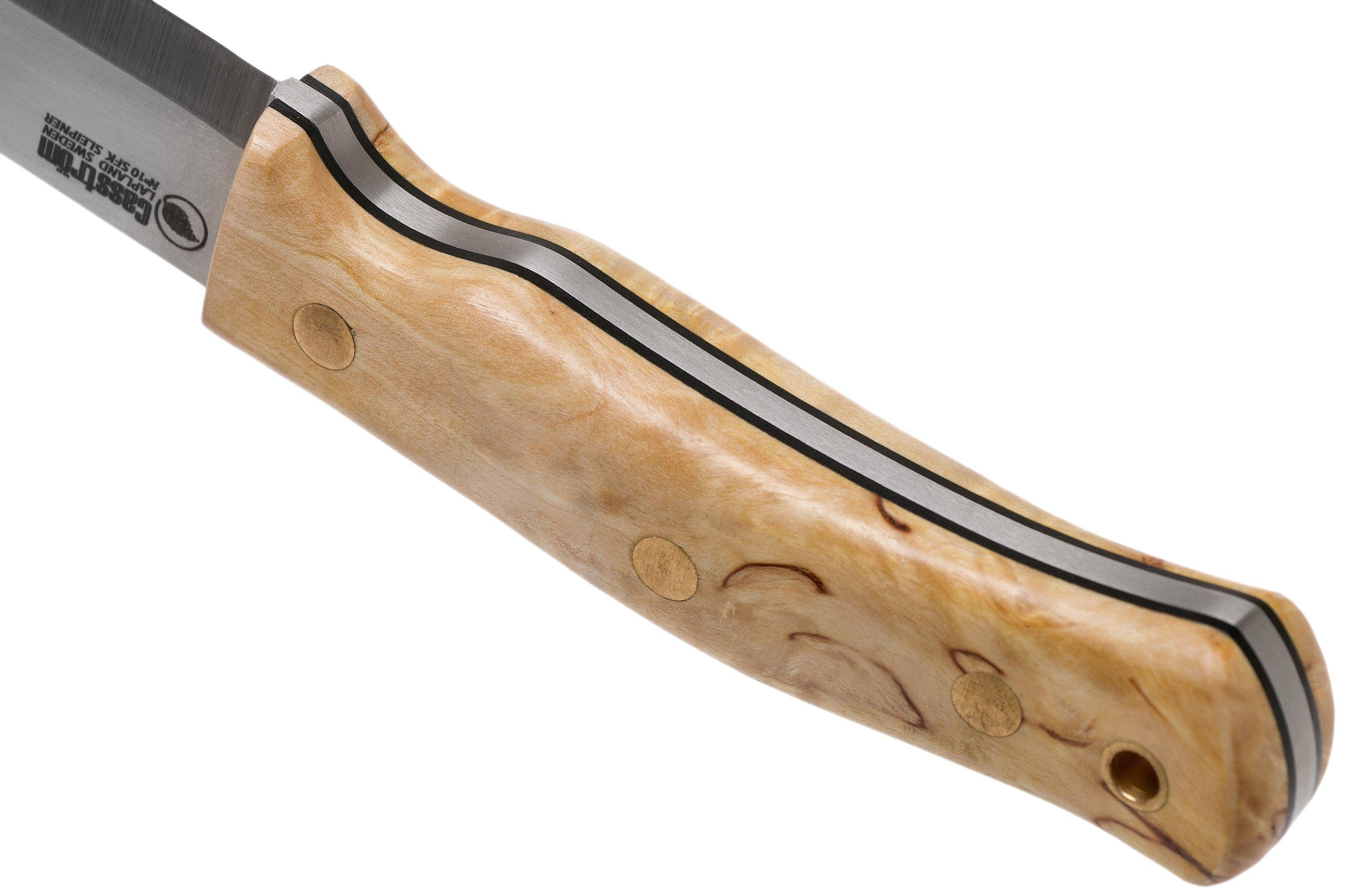 Casström No. 10 Swedish Forest Knife Curly Birch, Sleipner Scandi Grind ...
