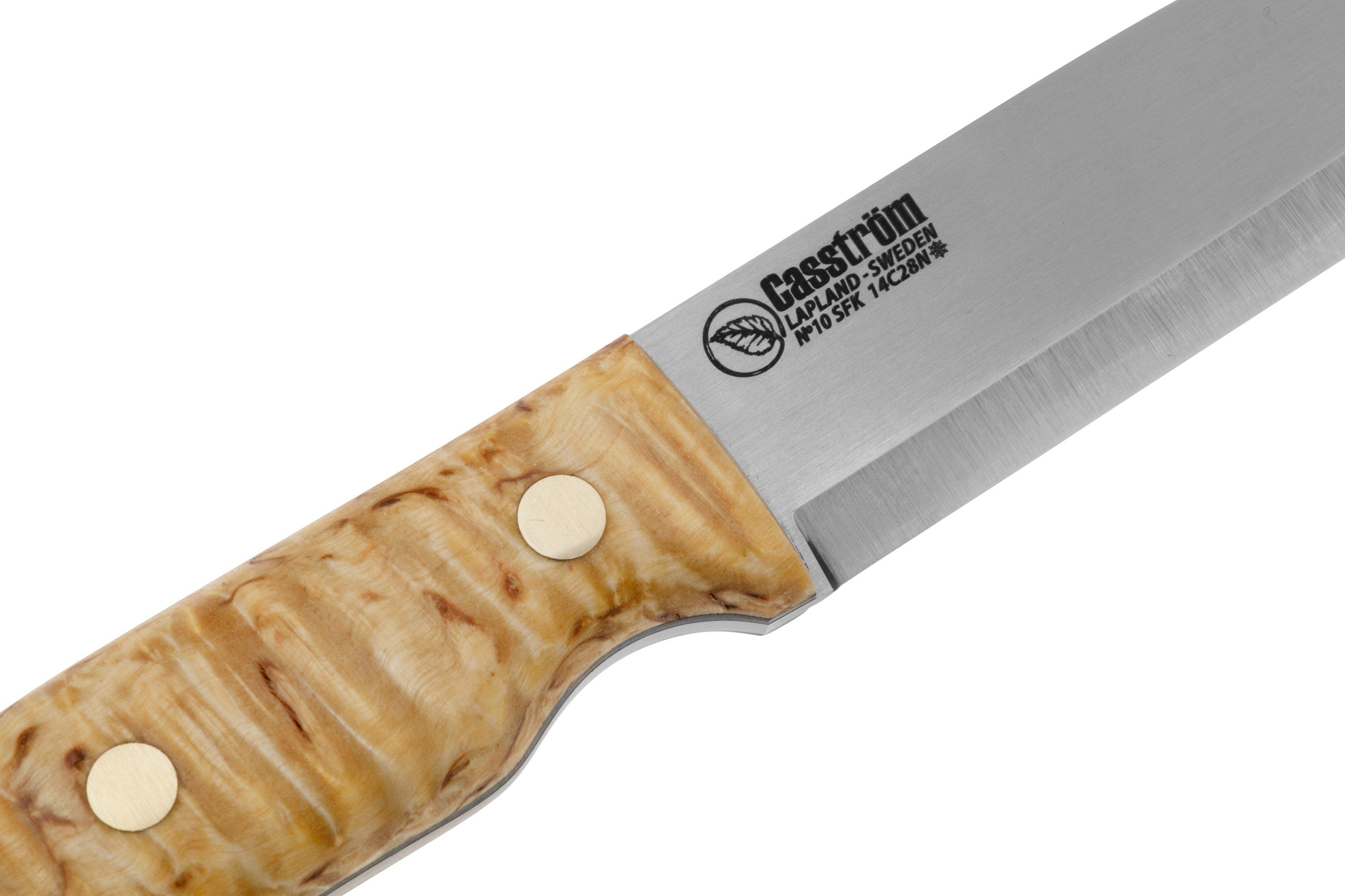 Casström No. 10 Swedish Forest Knife Scandi 14108, 14C28N Curly Birch ...