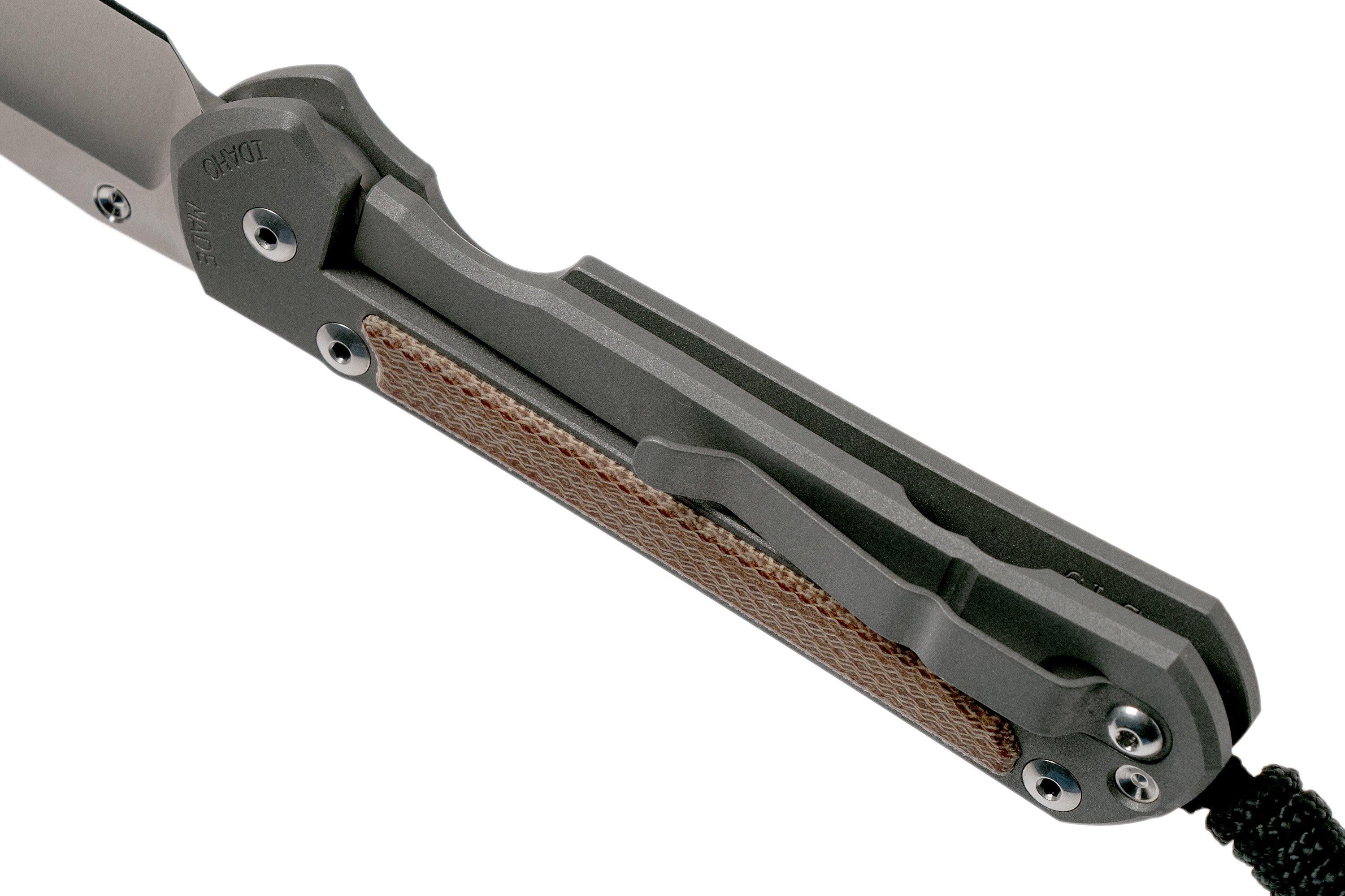 Chris Reeve Large Sebenza 21 Inlay Micarta Canvas Natural Drop Point ...