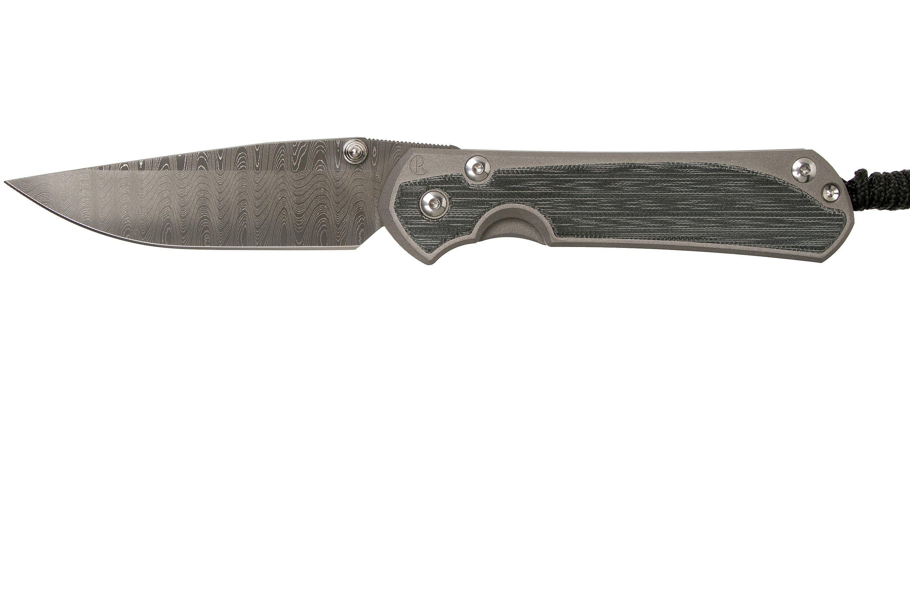 Chris Reeve Sebenza 31 Large Black Micarta inlay Ladder Damascus L31 ...