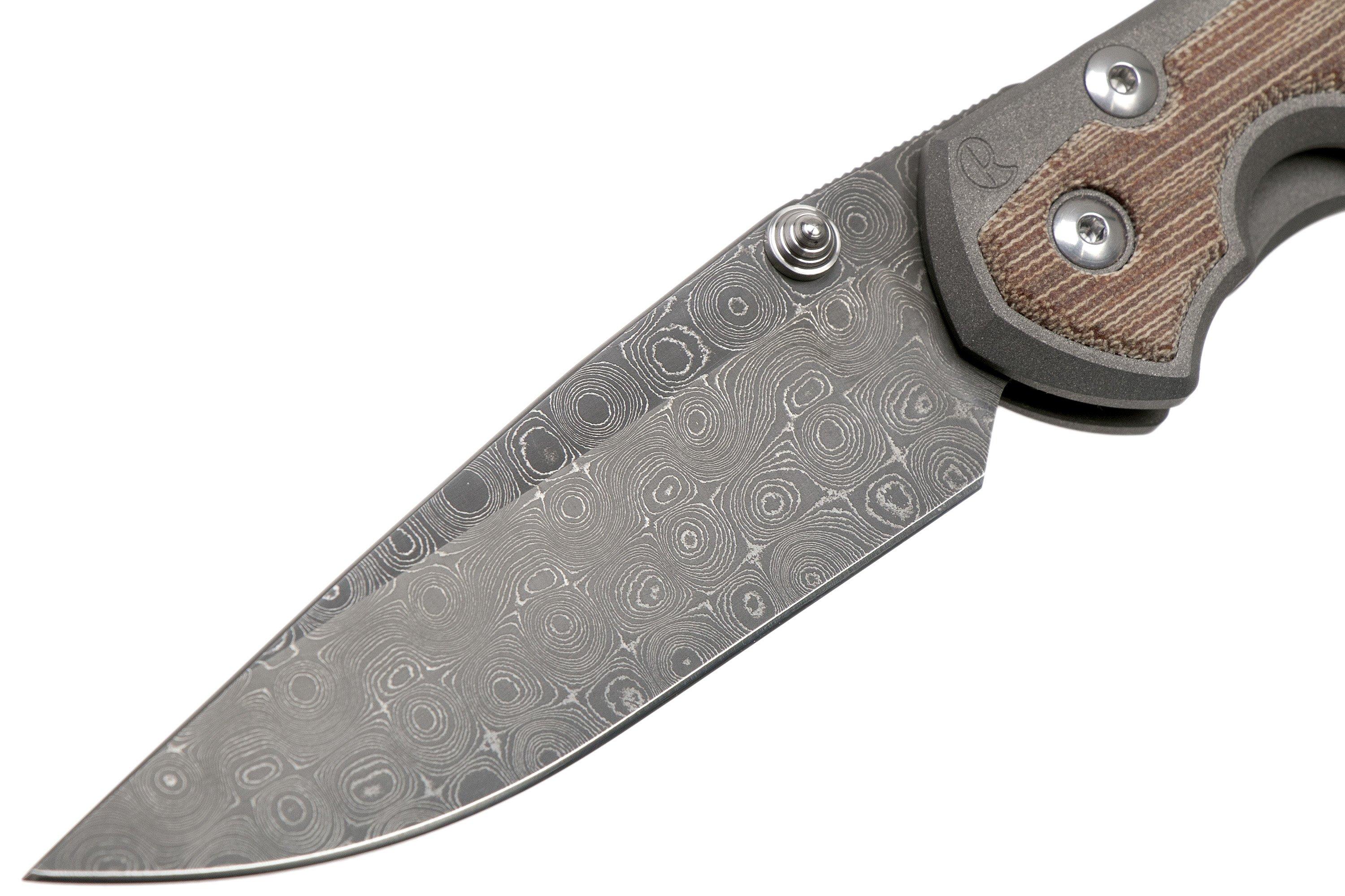 Chris Reeve Sebenza 31 Large Natural Micarta, Raindrop Damascus Drop ...