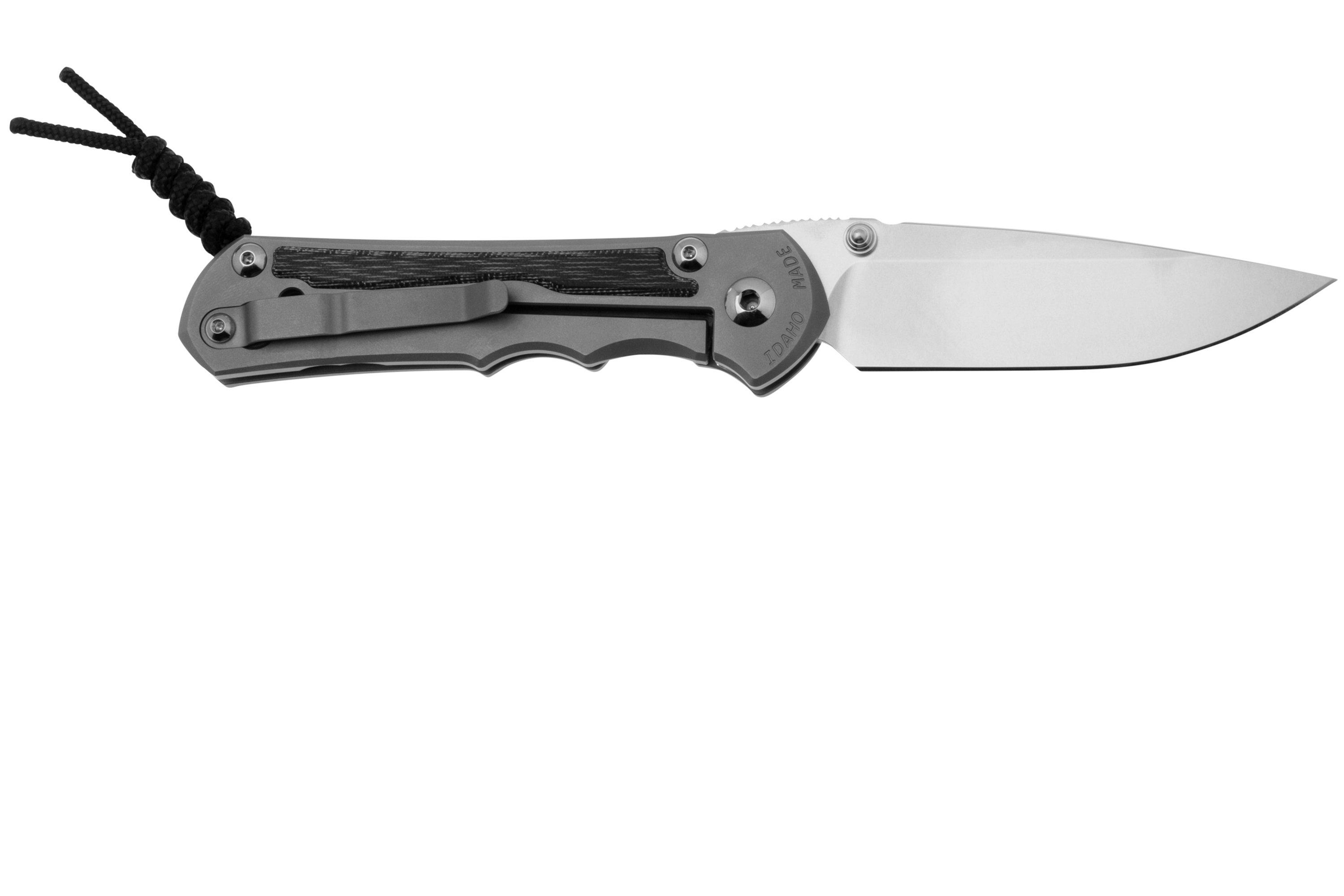 Chris Reeve Inkosi Large Lin 1116 Glass Blasted Inlay Micarta Black Drop Point Pocket Knife