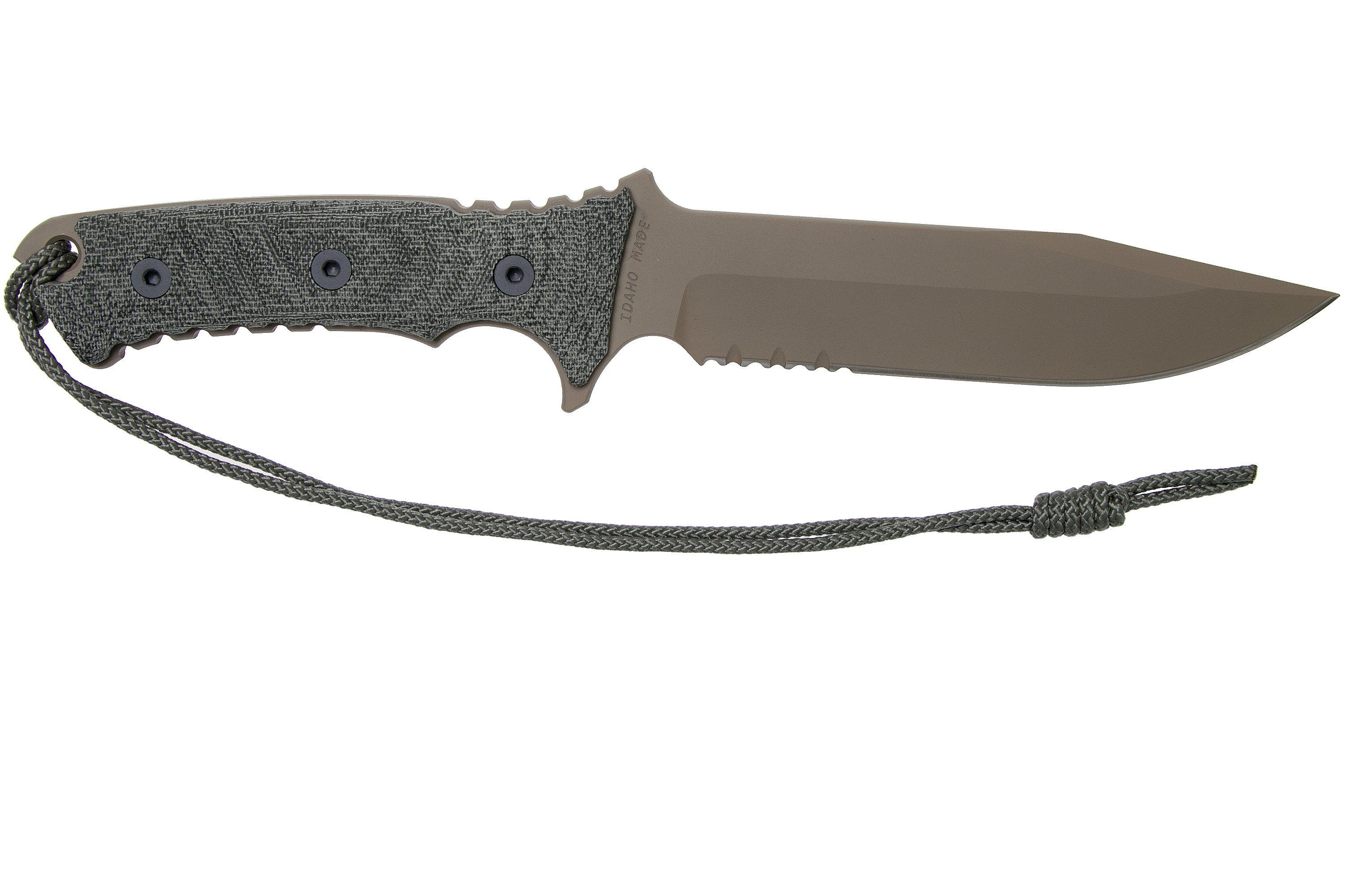 Chris Reeve Pacific Flat Dark Earth PAC-1005 survival knife, serrated ...
