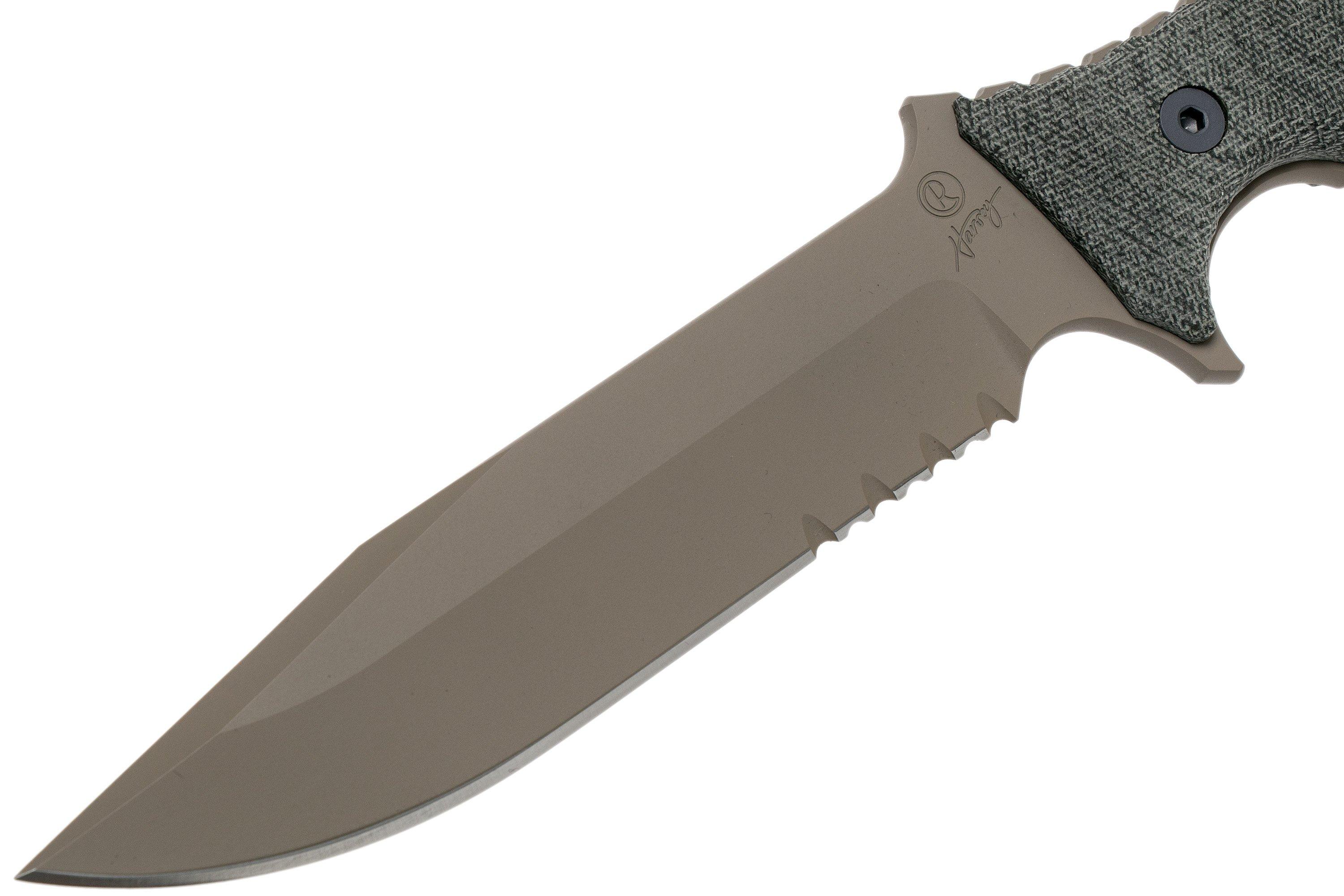 Chris Reeve Pacific Flat Dark Earth PAC-1005 survival knife, serrated ...