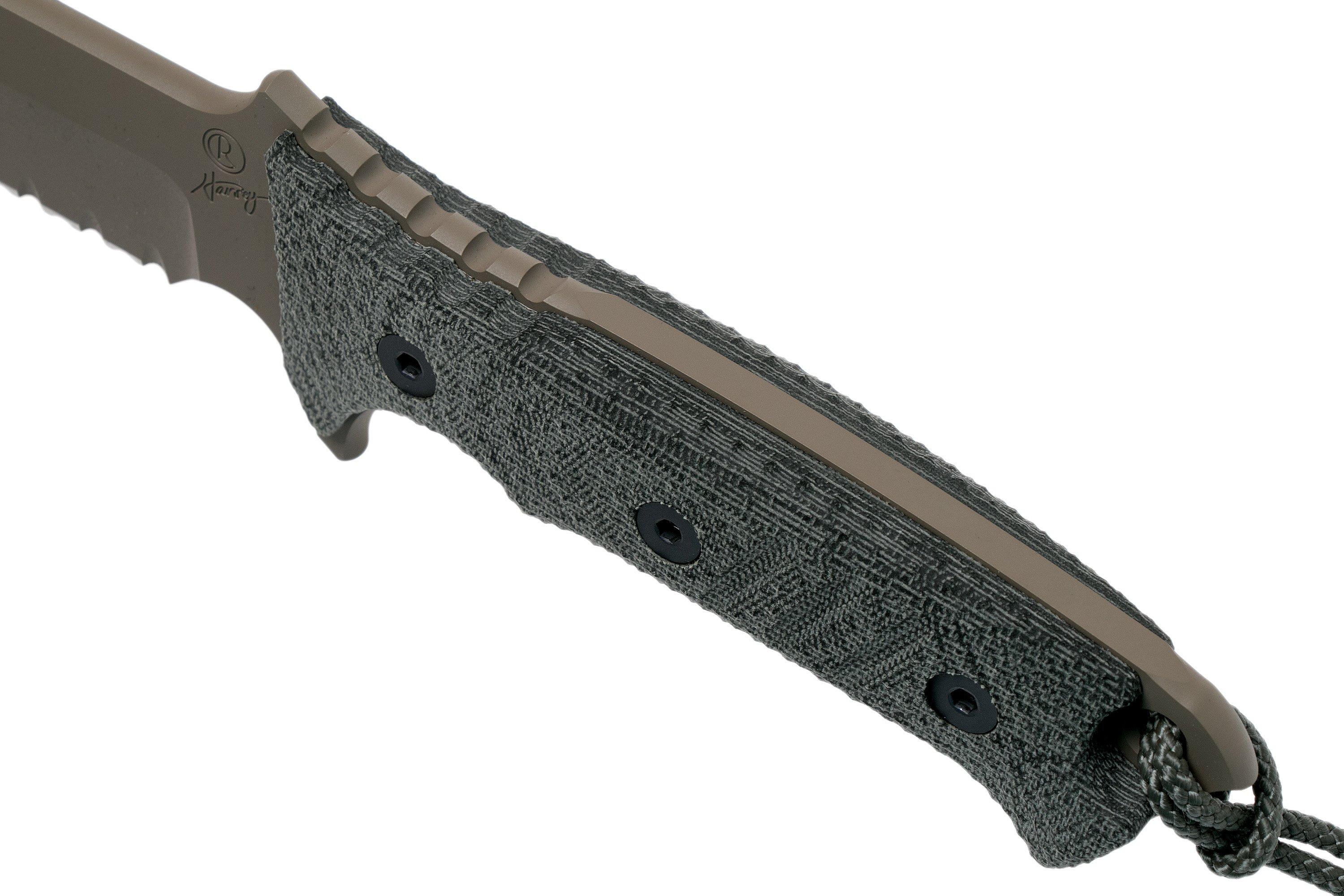 Chris Reeve Pacific Flat Dark Earth PAC-1005 survival knife, serrated ...