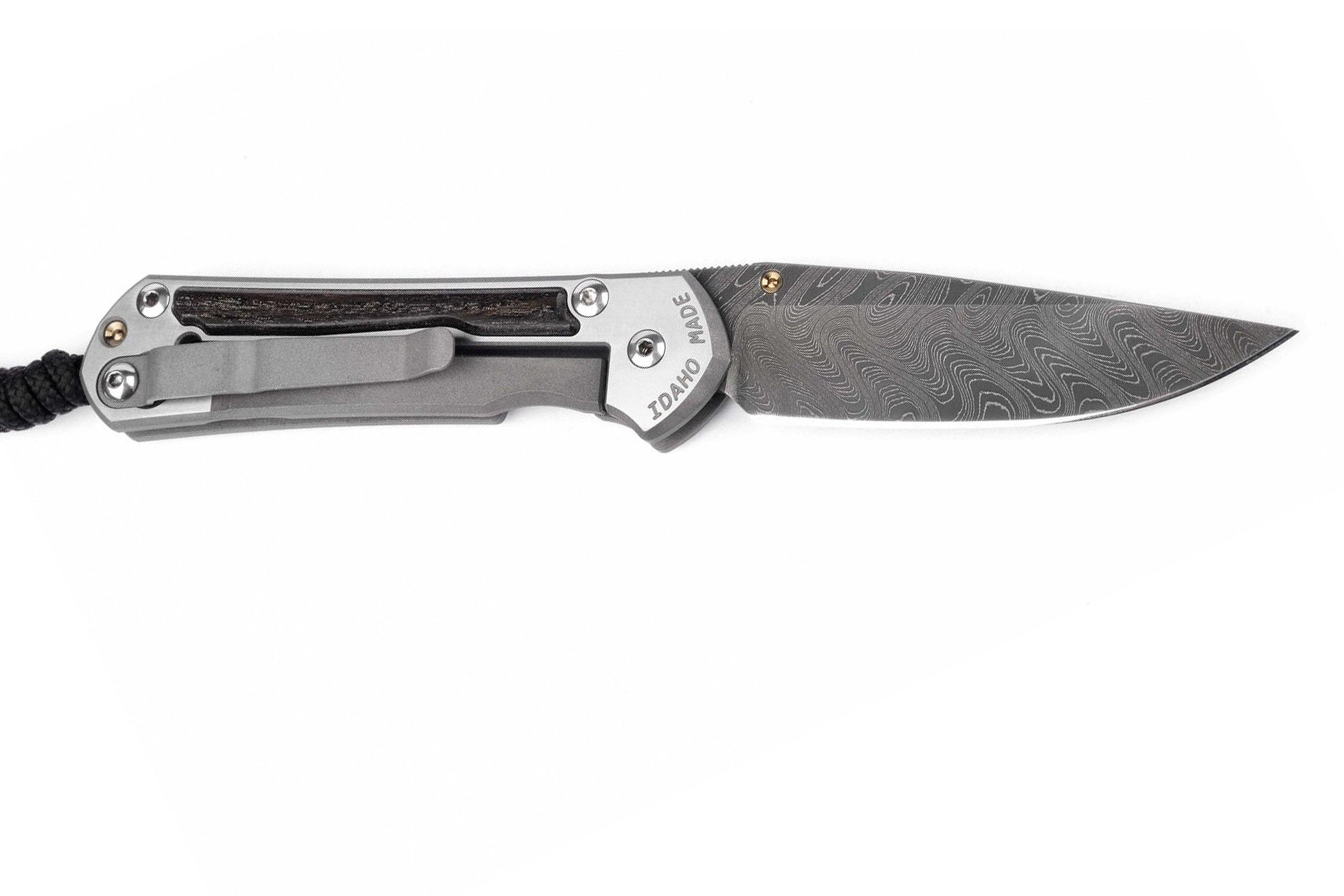 Chris Reeve Small Sebenza 31 Inlay Bog Oak Damascus Boomerang Drop ...