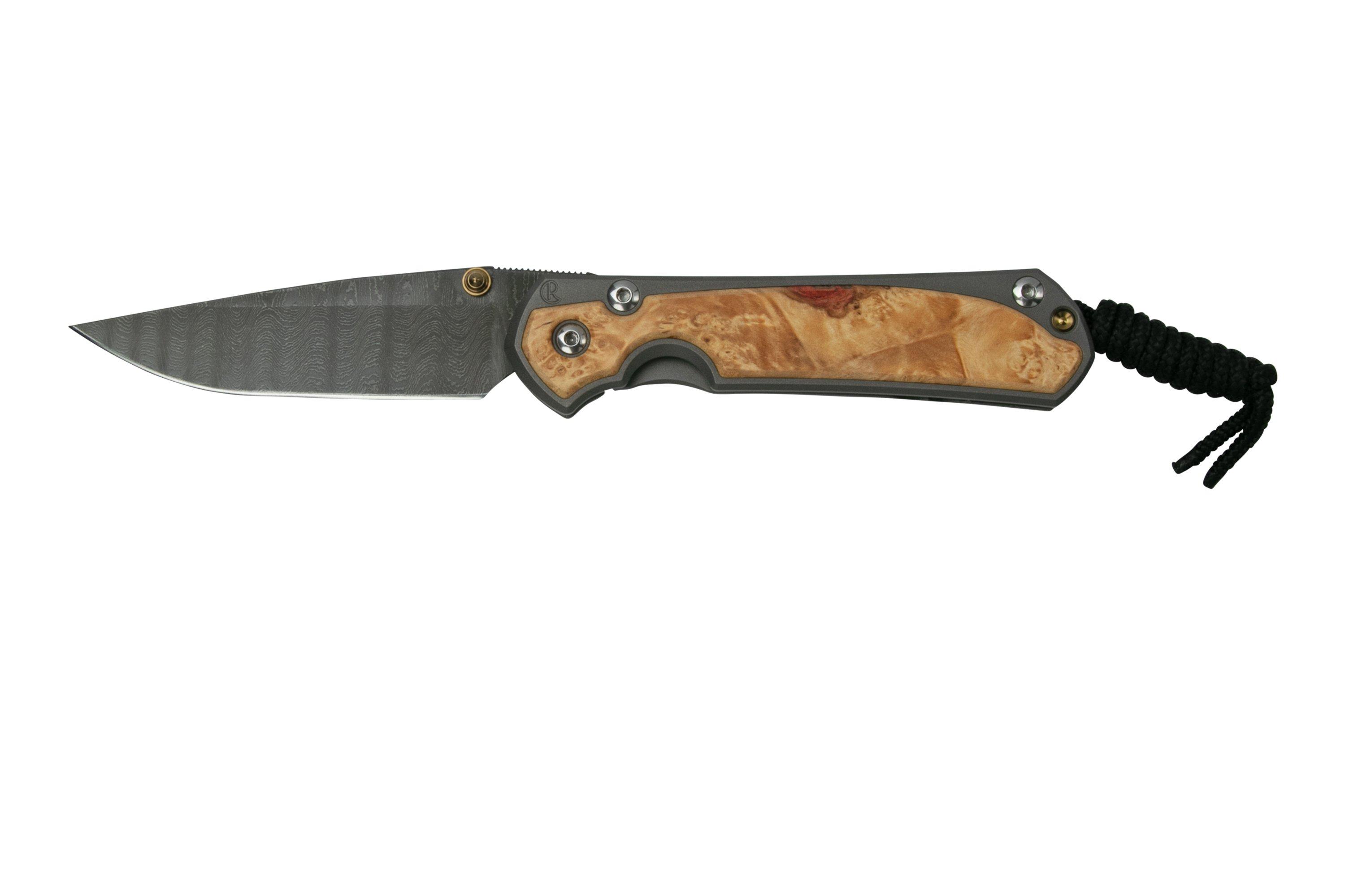 Chris Reeve Sebenza 31 Small Box Elder inlay, Ladder Damascus S31-1112 ...