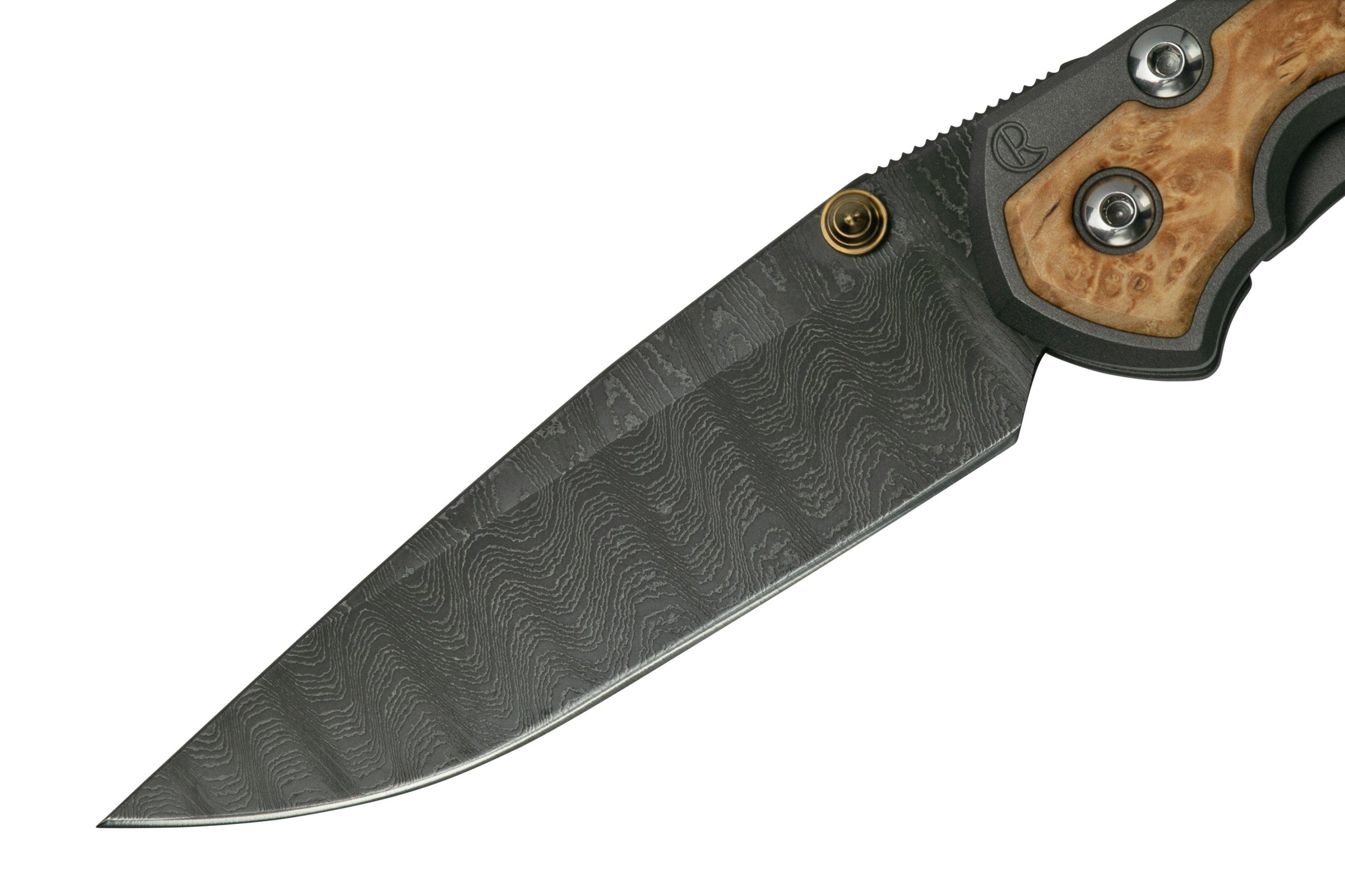 Chris Reeve Sebenza 31 Small Box Elder inlay, Ladder Damascus S31-1112 ...