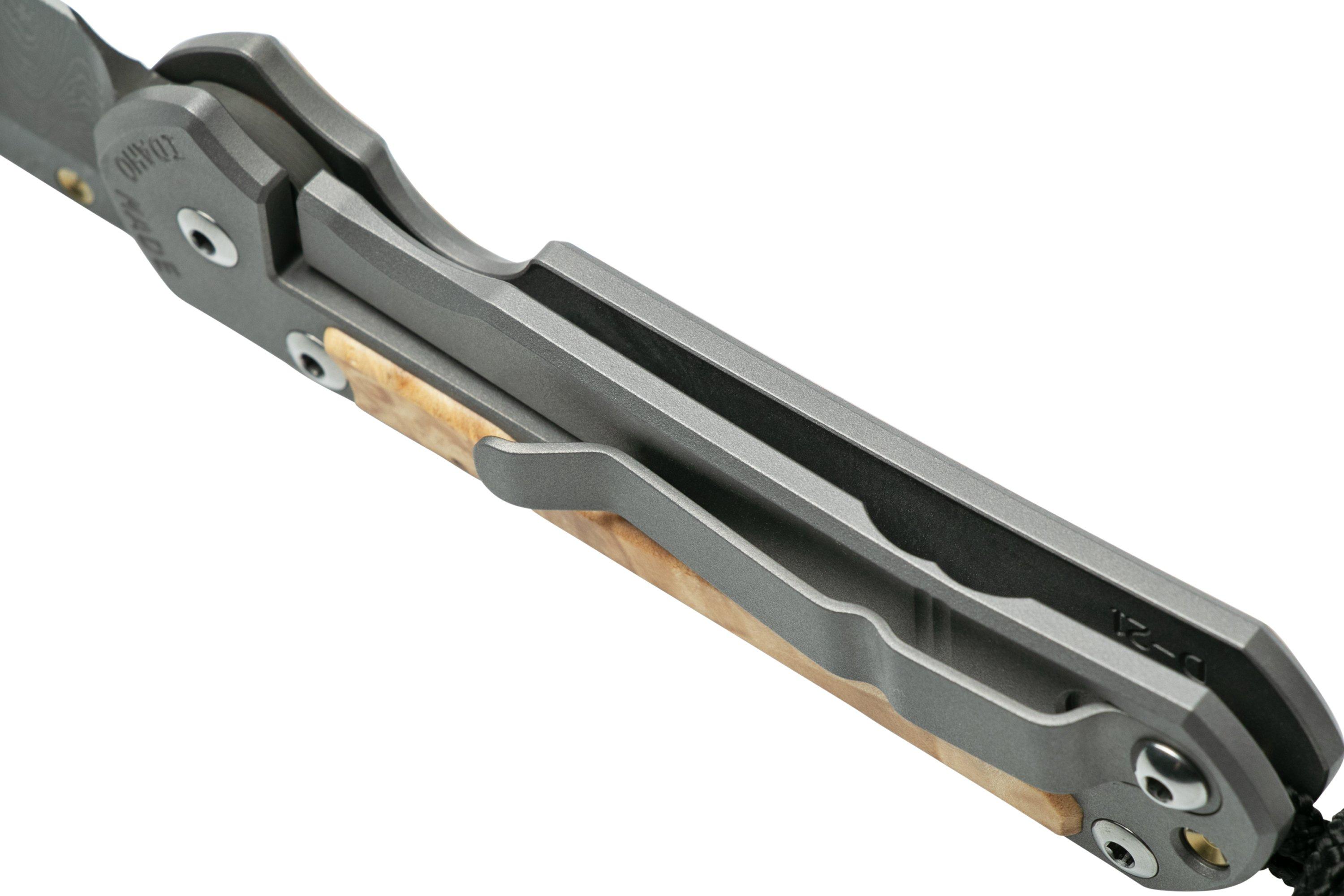 Chris Reeve Sebenza 31 Small Box Elder inlay, Ladder Damascus S31-1112 ...