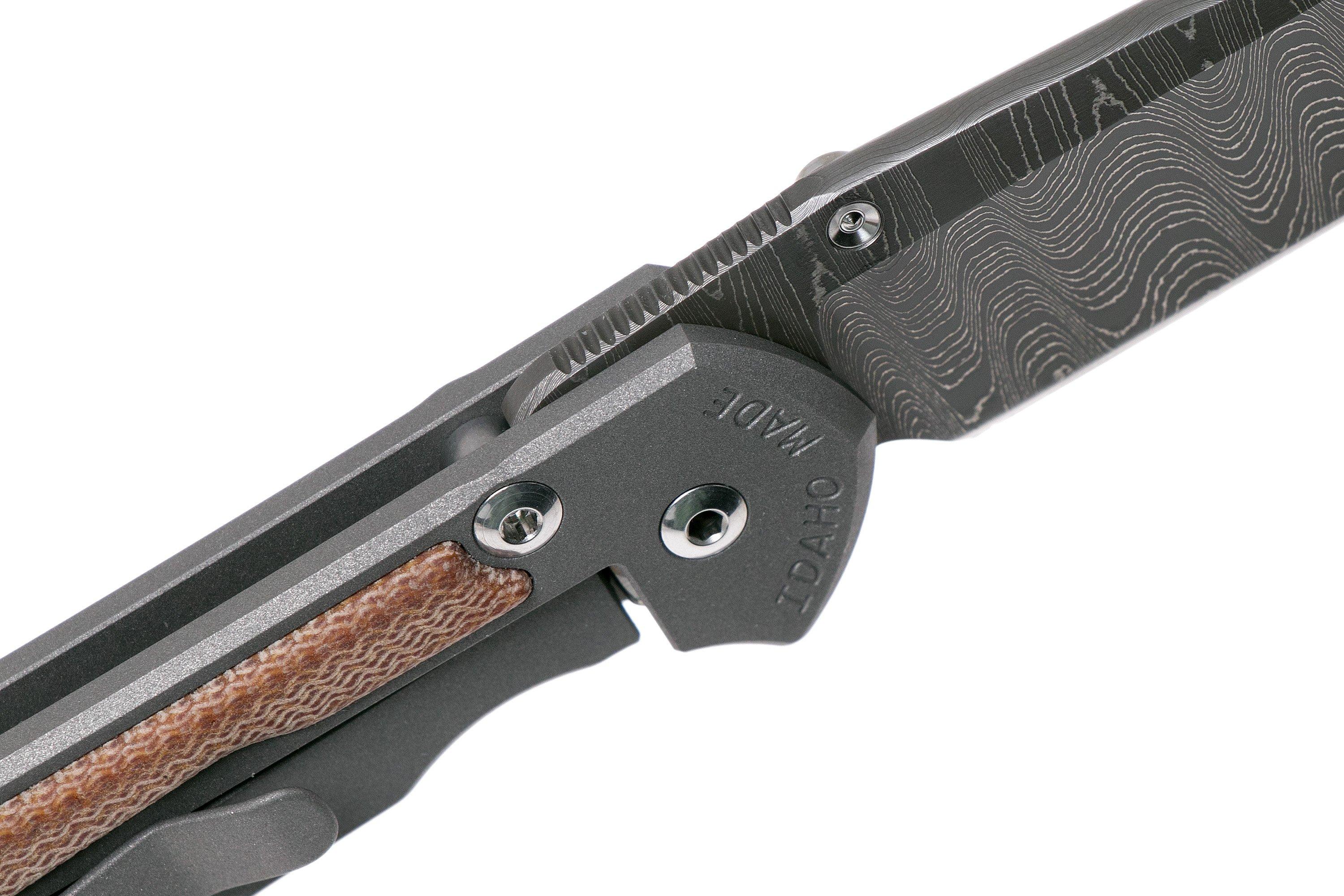 Chris Reeve Sebenza 31 Small Natural Canvas Micarta Ladder Damascus S31 ...