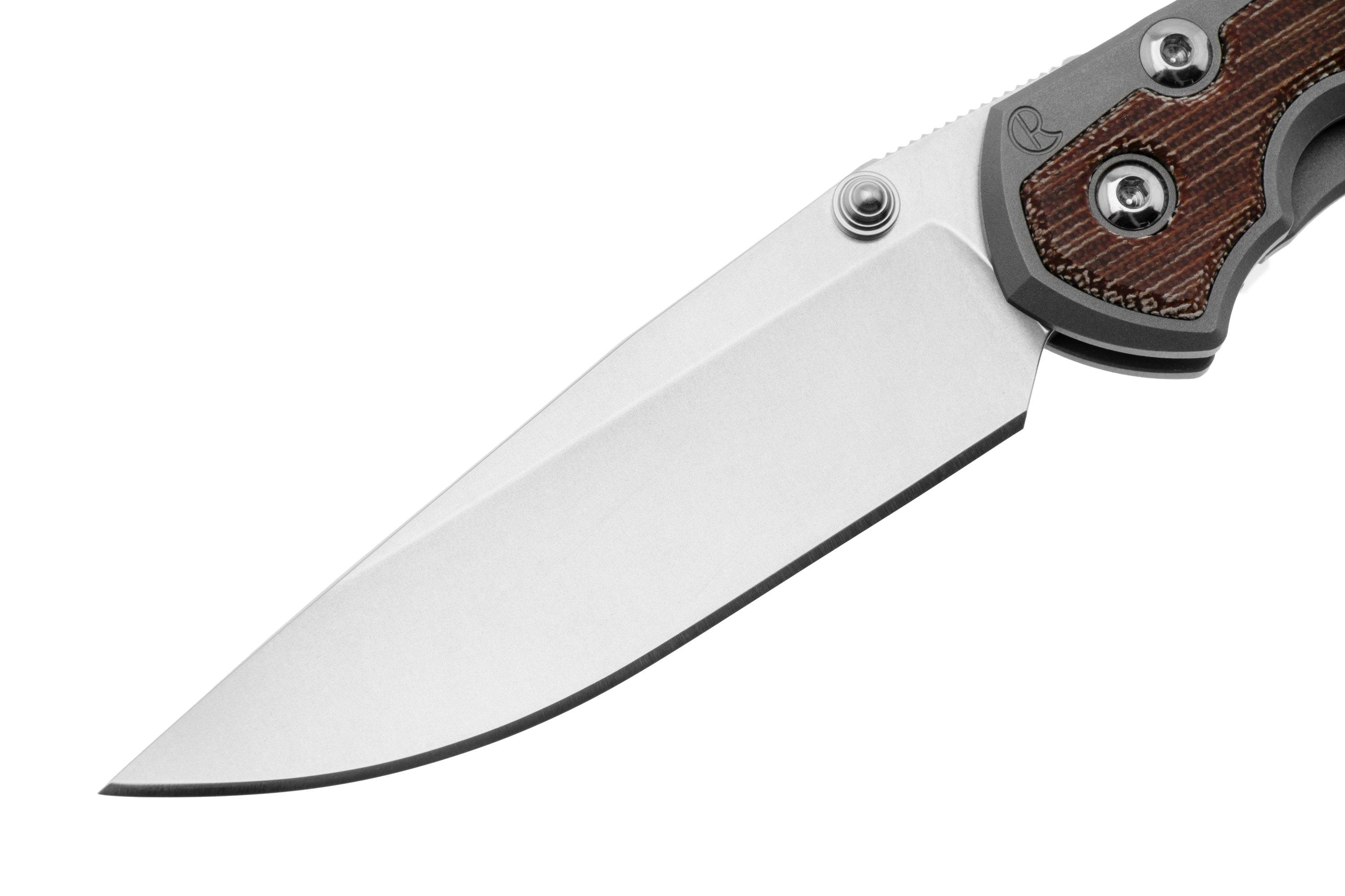 Chris Reeve Small Sebenza 31 Glass Blasted, Natural Canvas Micarta ...