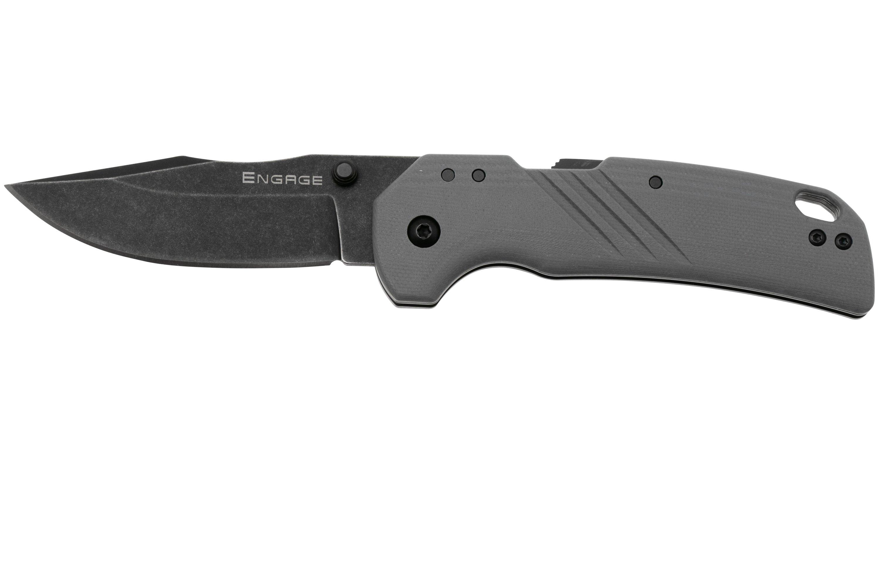 Cold Steel Engage Clip Point FL-30DPLD-10BGY Blackwashed AUS10A, Gray ...