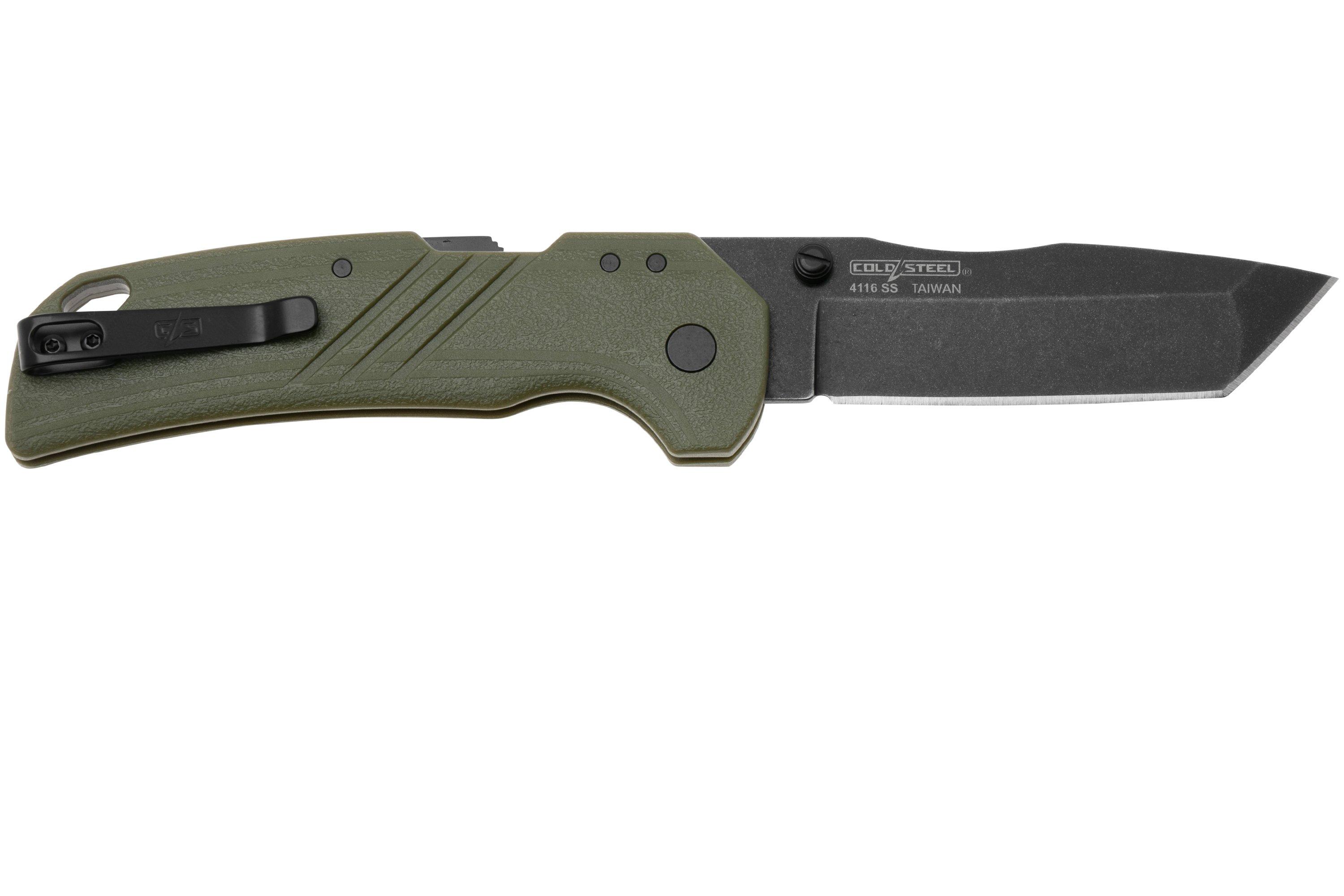 Cold Steel Engage Tanto FL-30DPLT-BG Blackwashed 4116SS, OD Green GFN ...