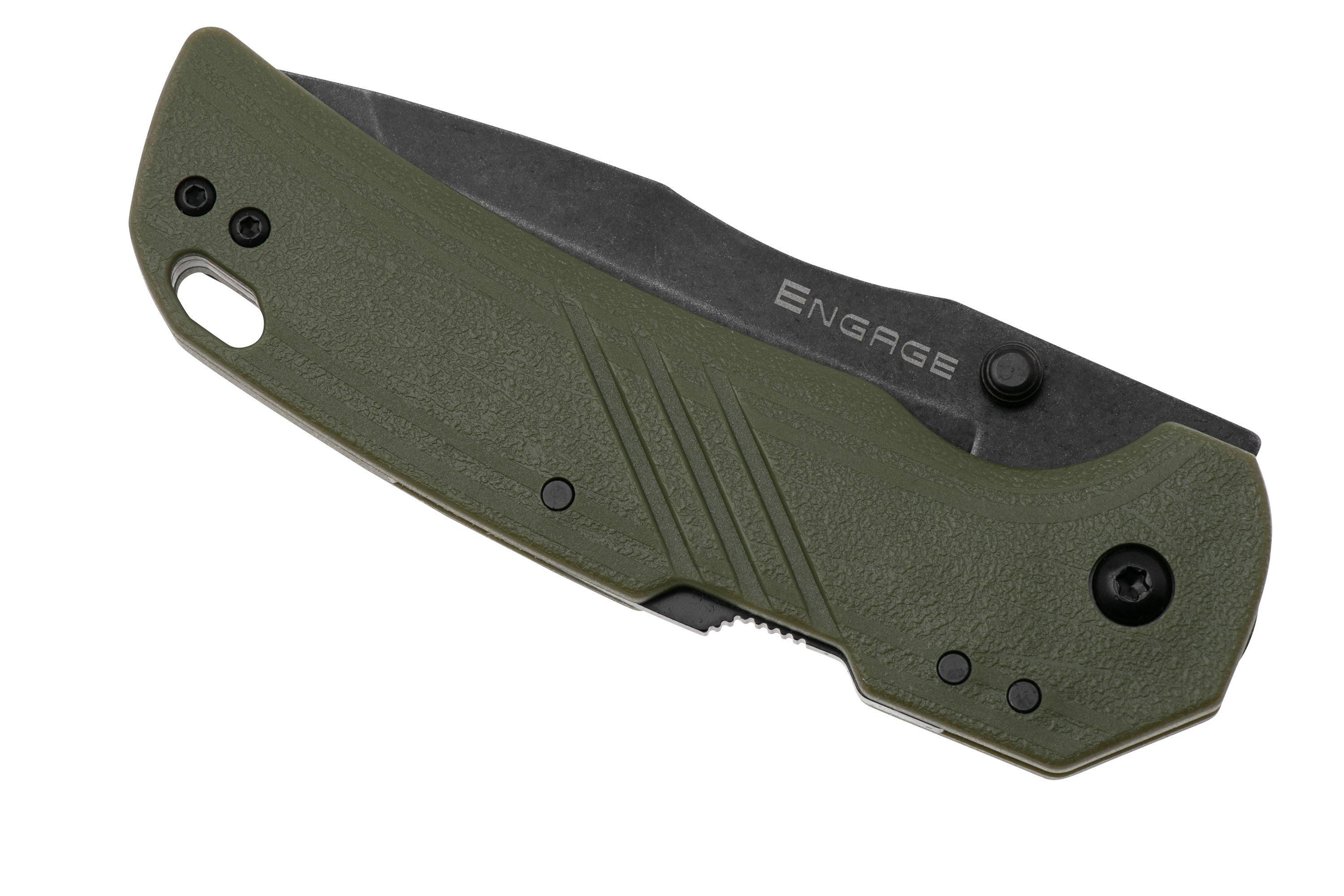 Cold Steel Engage Tanto FL-30DPLT-BG Blackwashed 4116SS, OD Green GFN ...