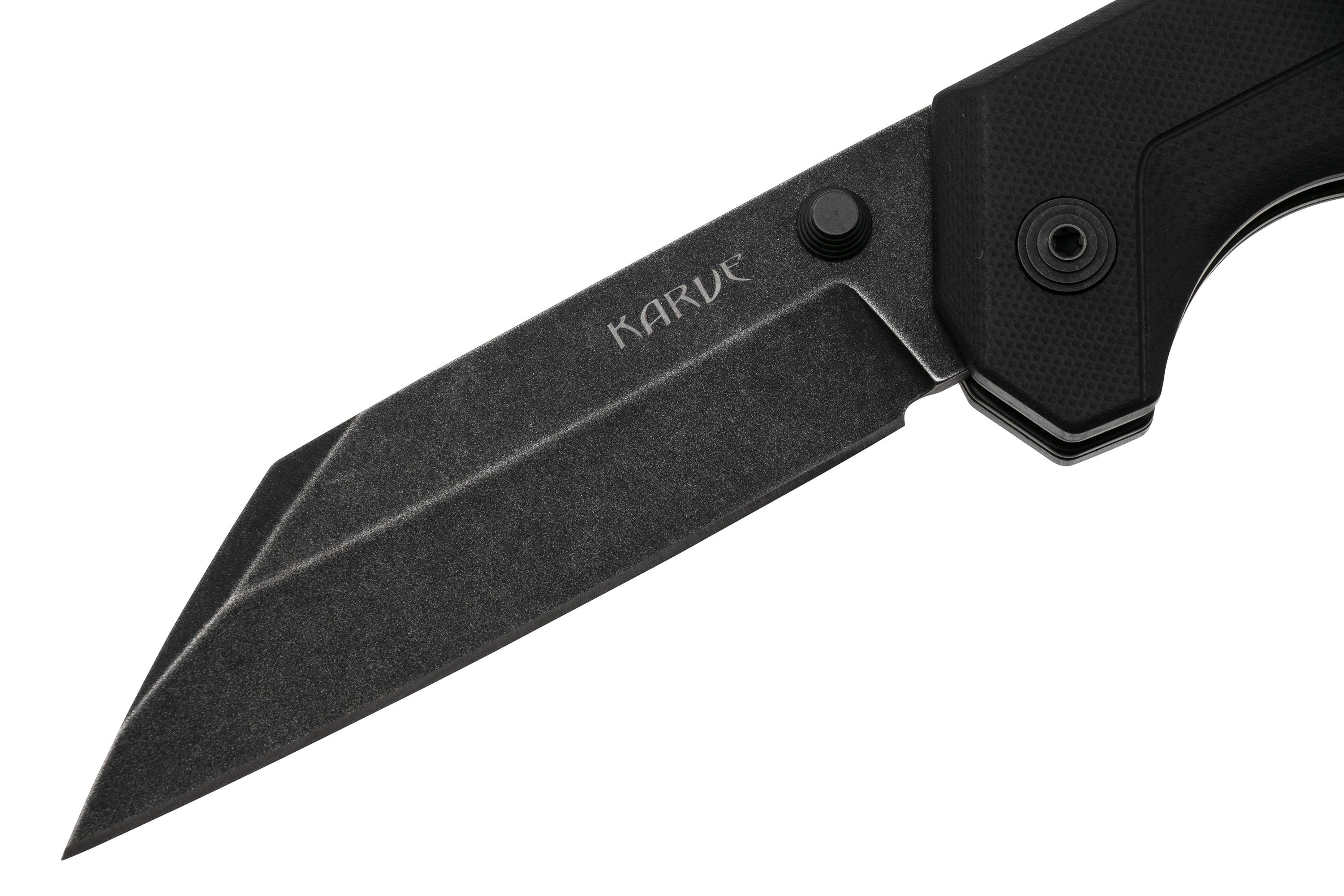 Cold Steel Karve FL-38VK Blackwashed AUS10A, Black G10, pocket knife ...