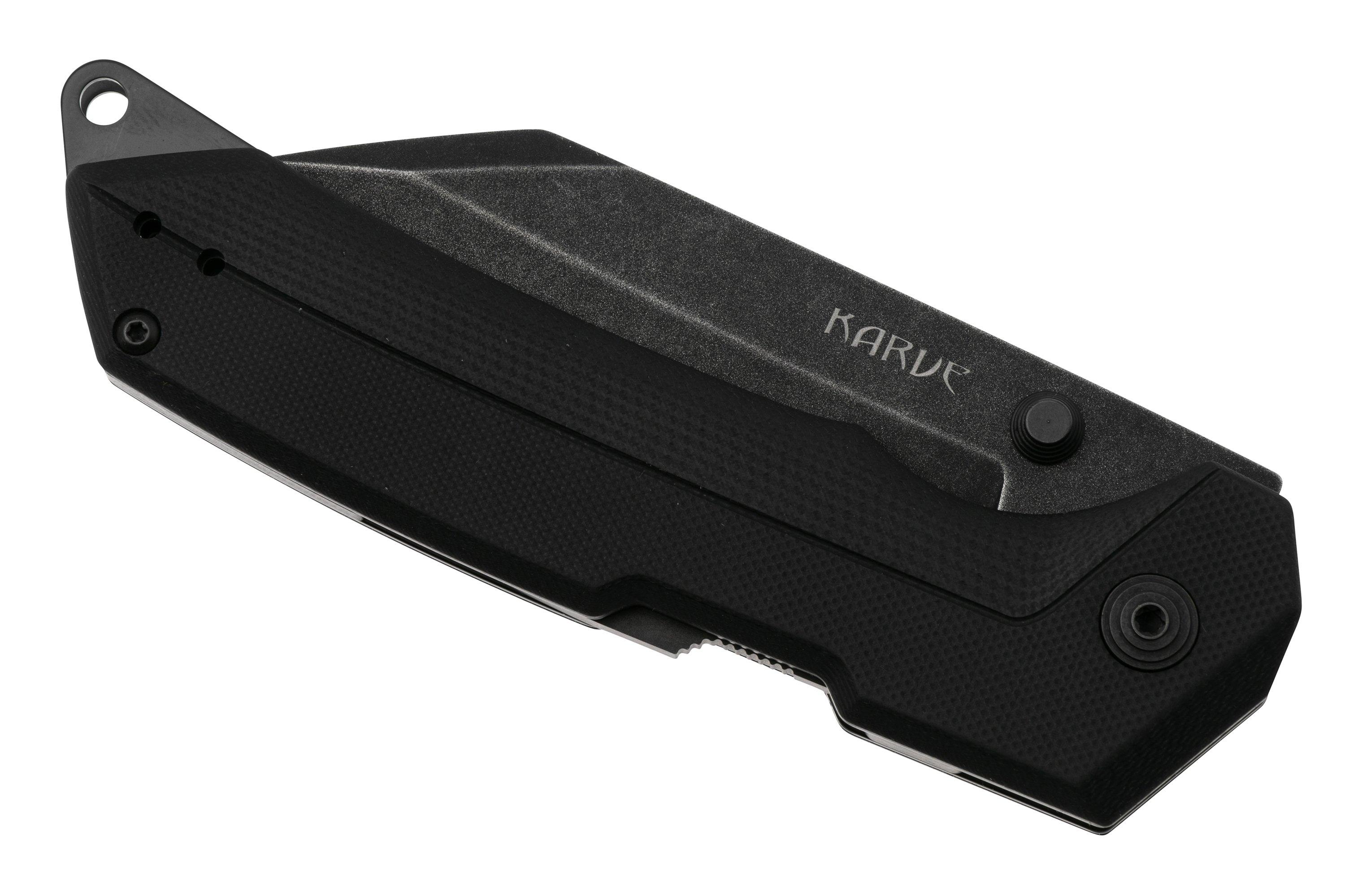 Cold Steel Karve FL-38VK Blackwashed AUS10A, Black G10, pocket knife ...