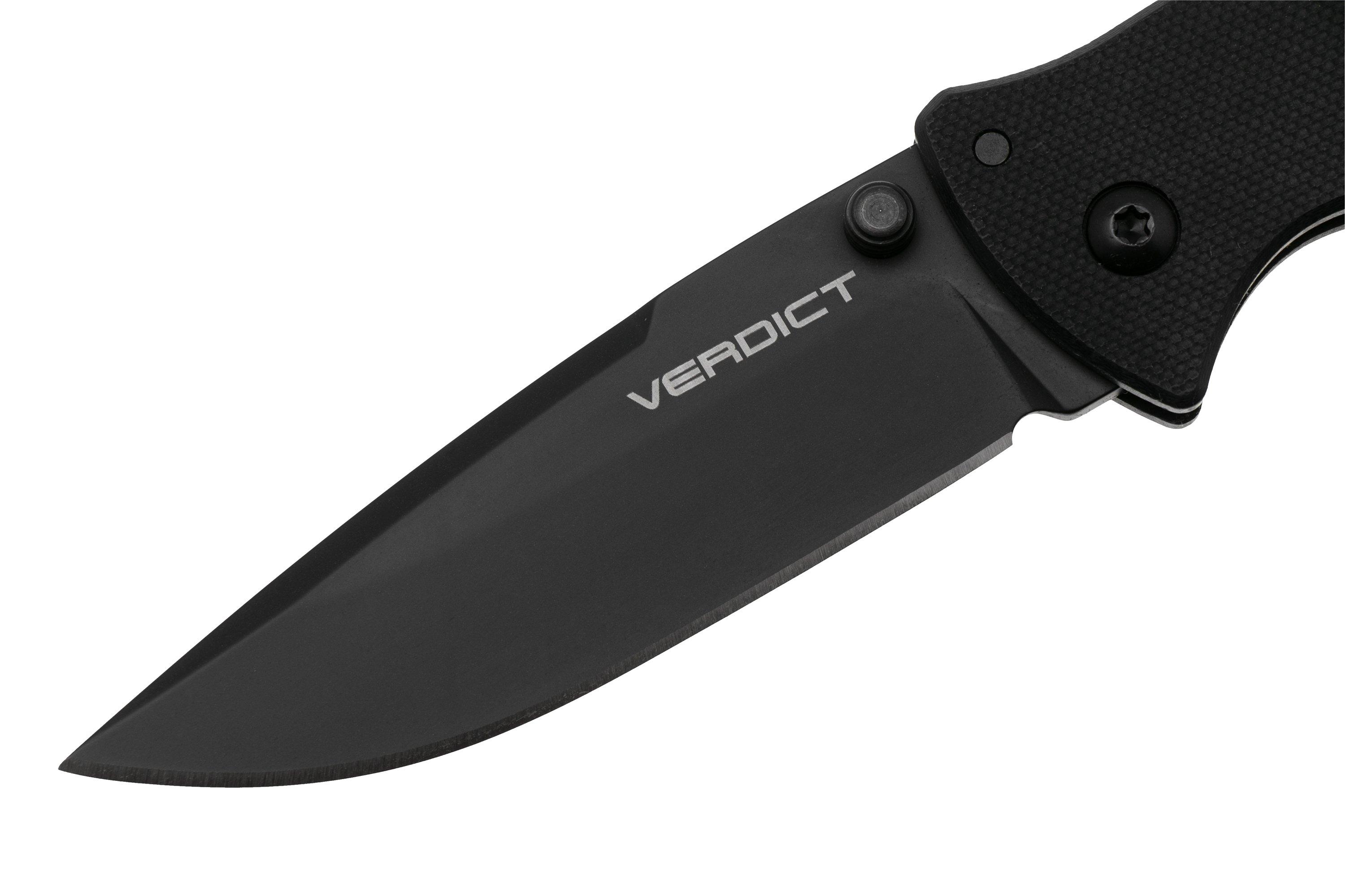 Cold Steel Verdict Spear Point FL-C3SP10A, DLC AUS10A, Black G10 ...