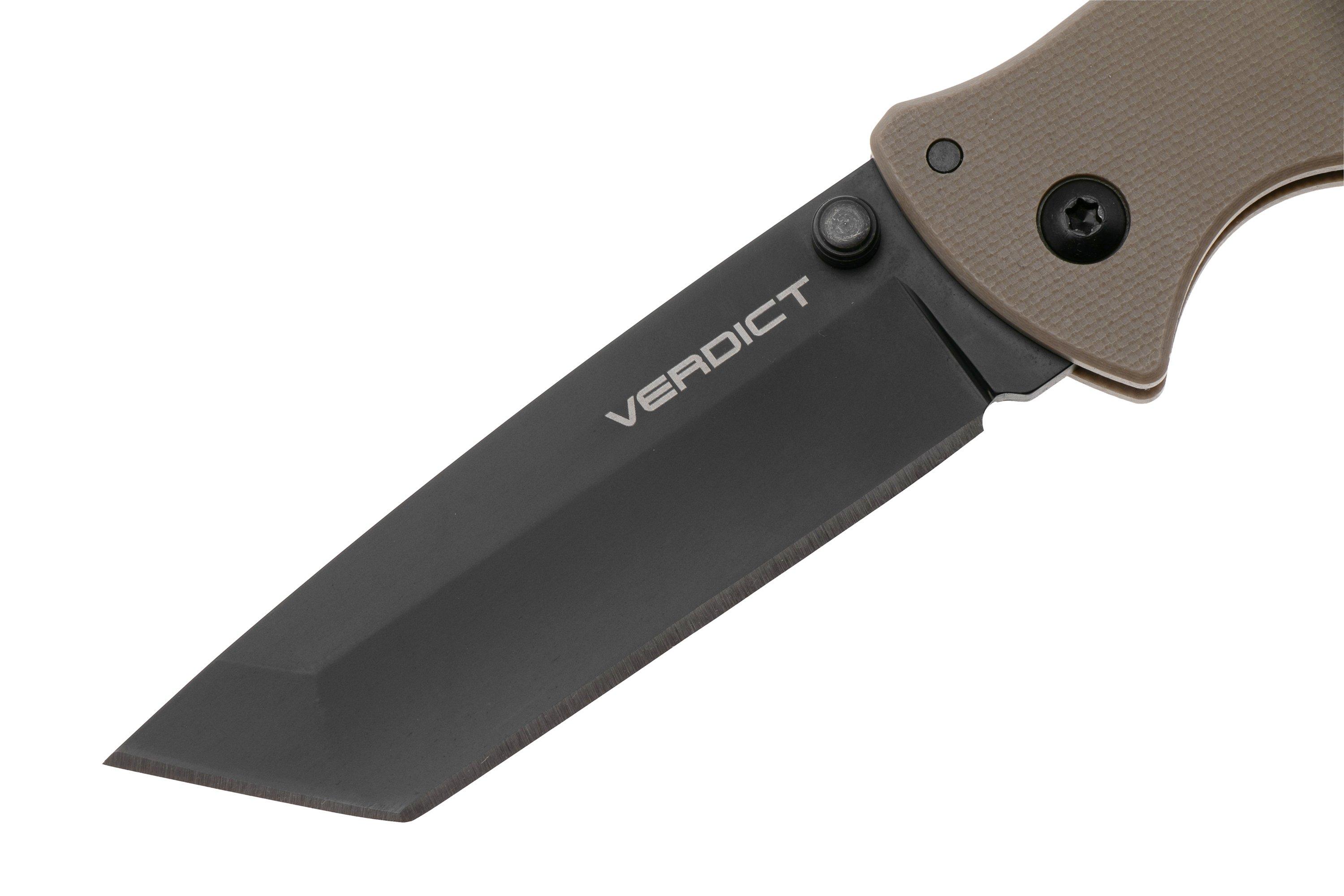 Cold Steel Verdict Tanto FL-C3T10AFDE, DLC AUS10A, Coyote G10, pocket ...