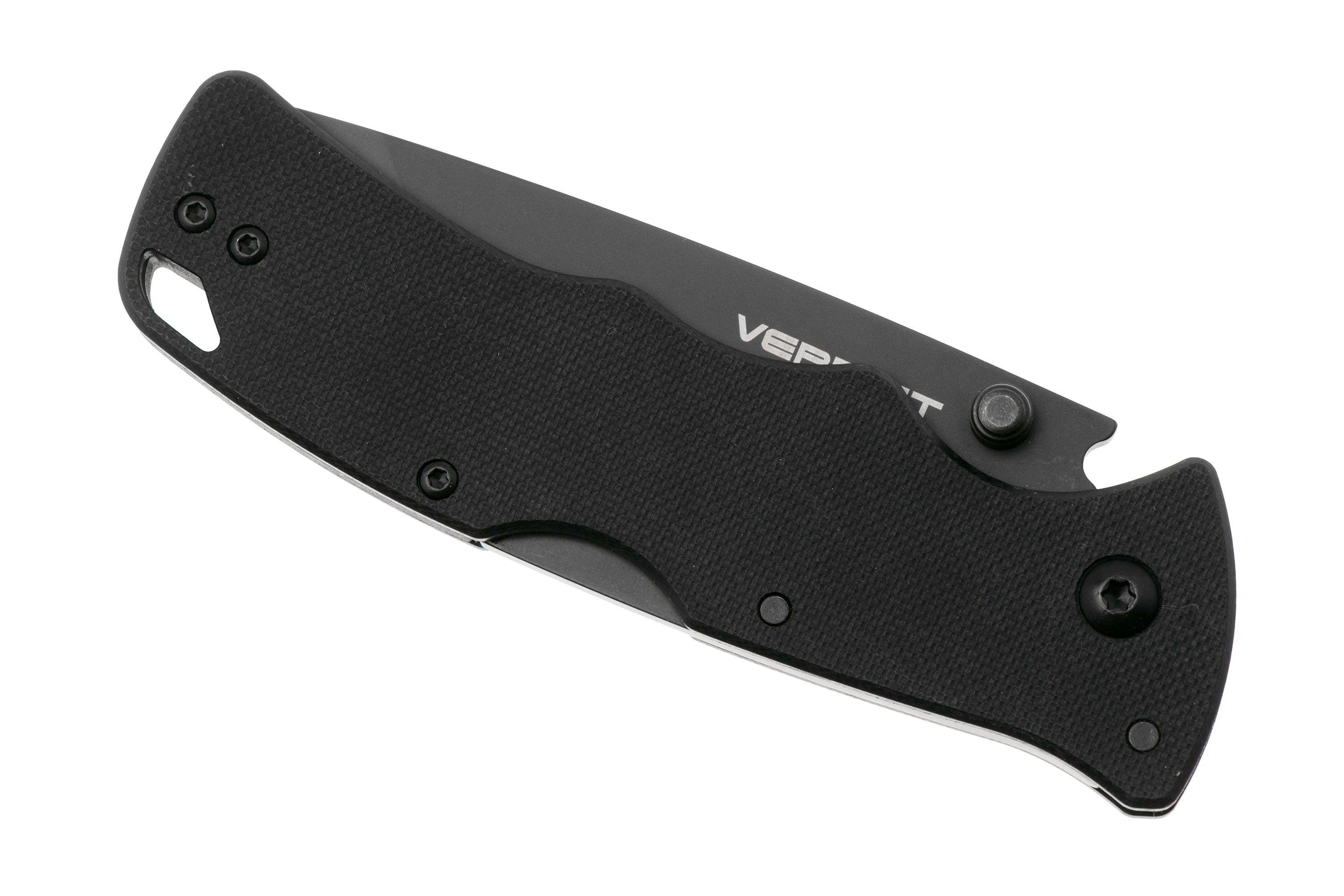 Cold Steel Verdict Tanto FL-C3T10A, DLC AUS10A, Black G10, pocket knife ...