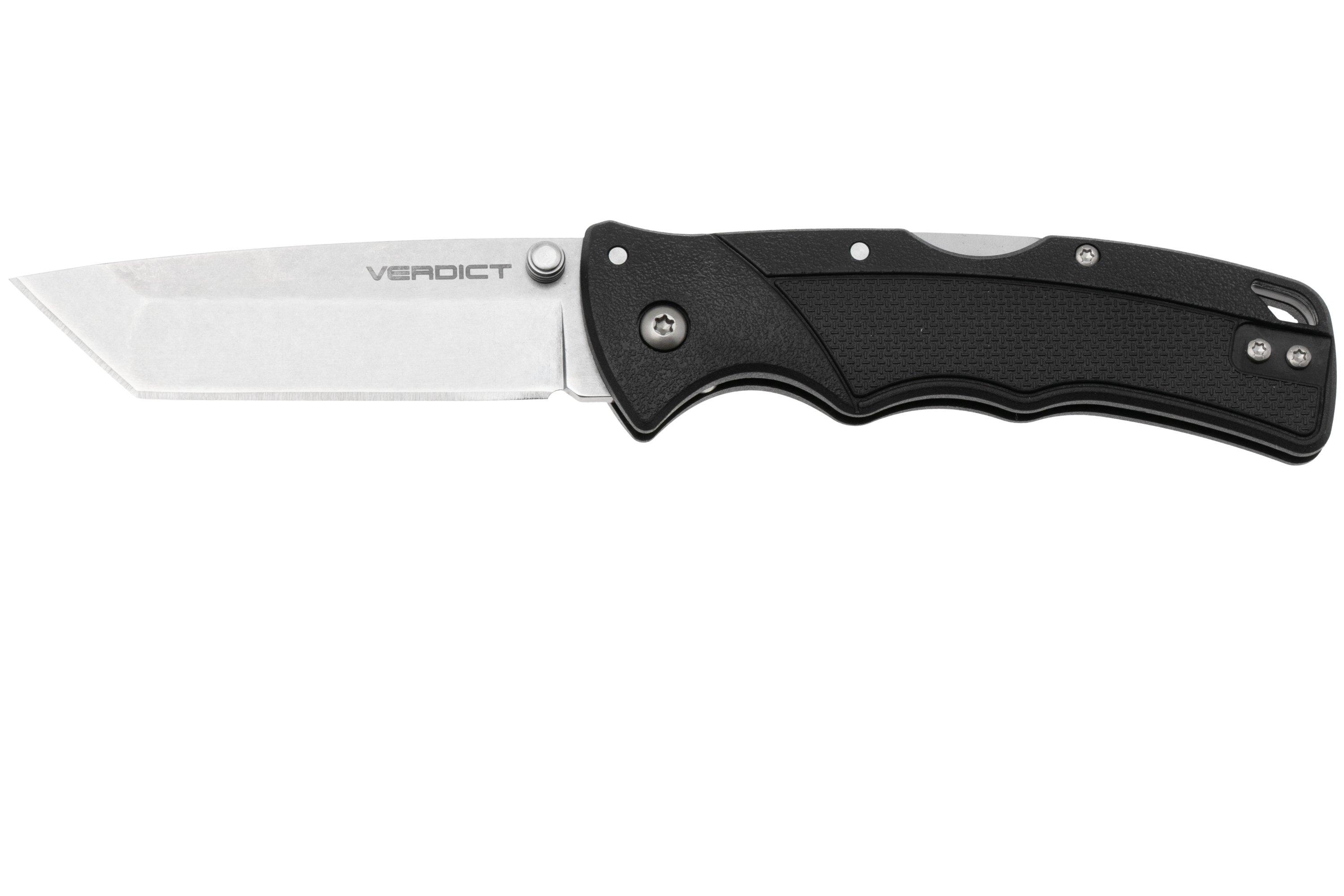 Cold Steel Verdict Tanto FL-C3TSS Stonewashed 4116SS, Black GFN, pocket ...