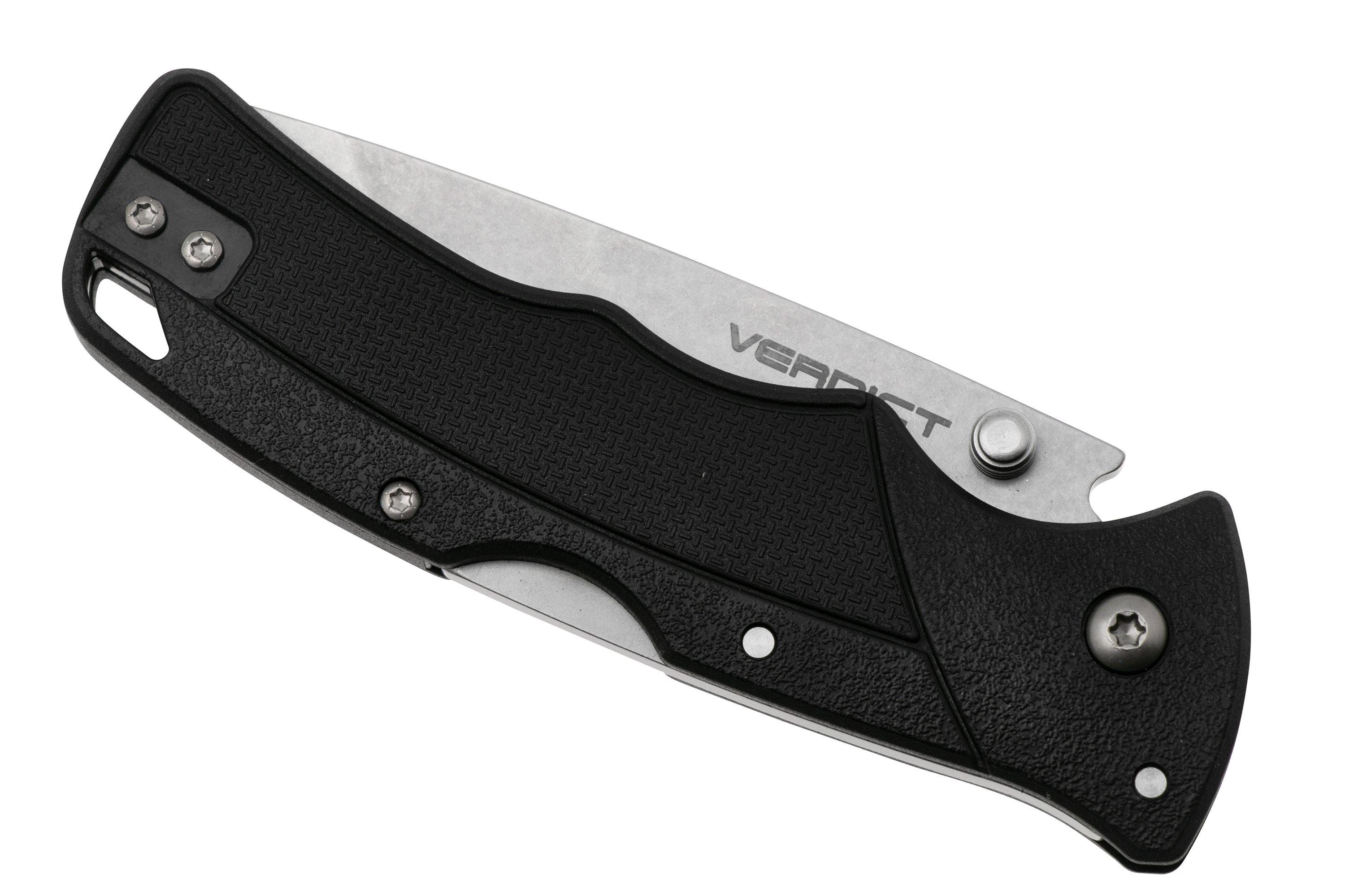 Cold Steel Verdict Tanto FL-C3TSS Stonewashed 4116SS, Black GFN, pocket ...