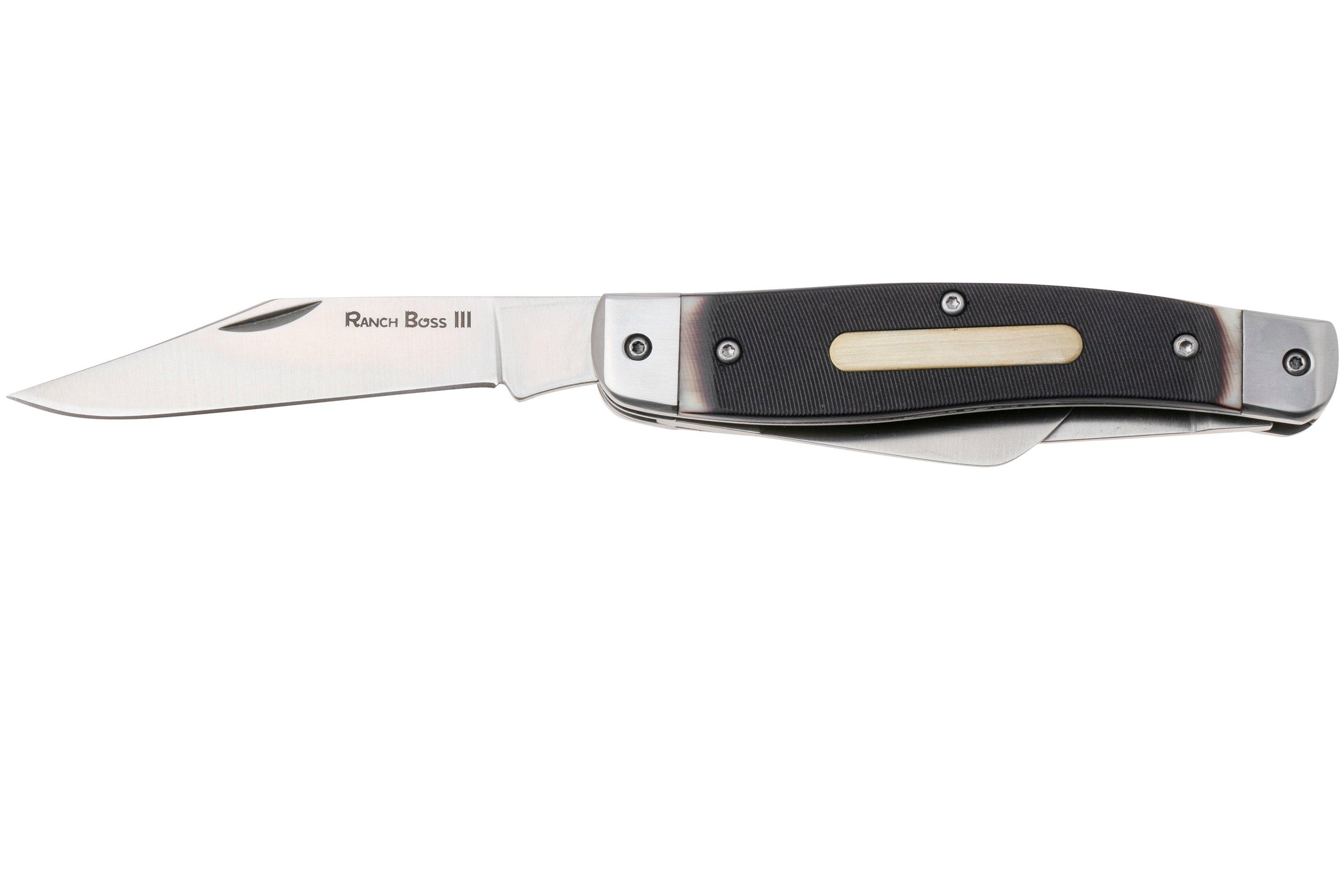 Cold Steel Ranch Boss 3 Stockman FL-STKMN, Satin 8Cr14MoV, Sawed Bone ...